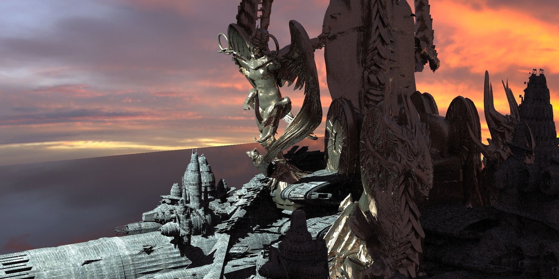 Ancient Goddess Deity Ship 3D model | CGTrader