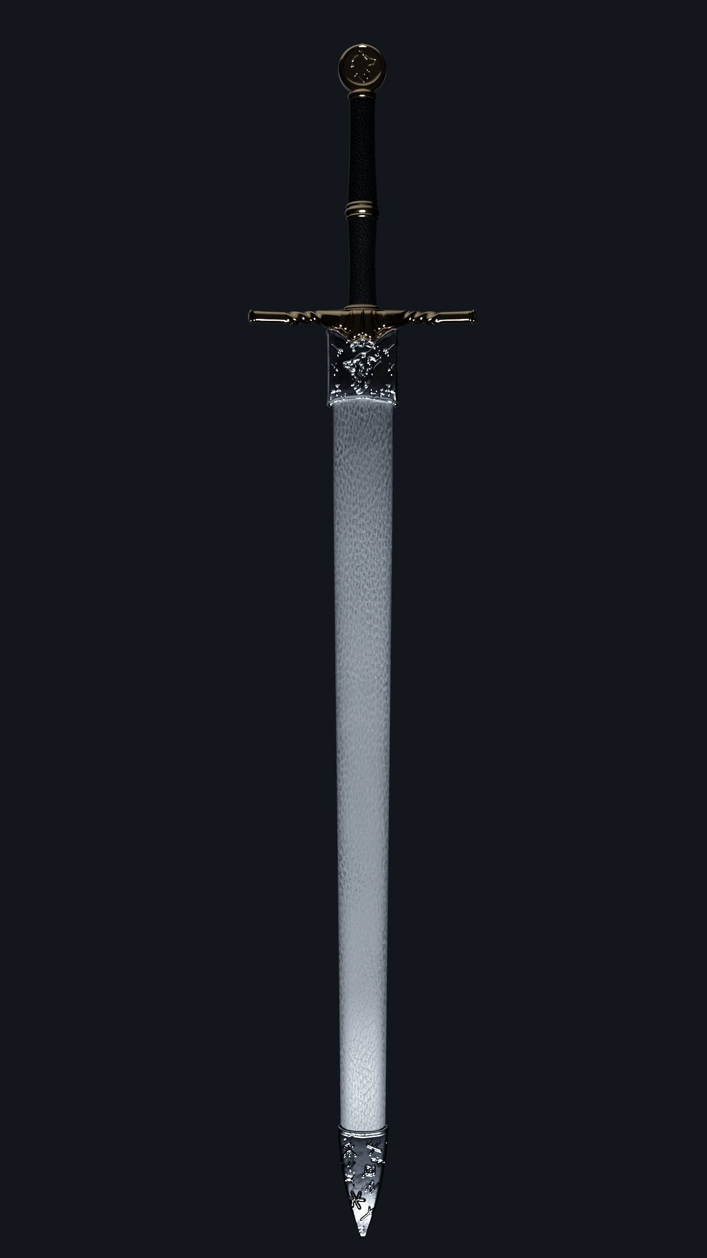 Bastard Sword with Sheath in the Witcher style 3D model | CGTrader