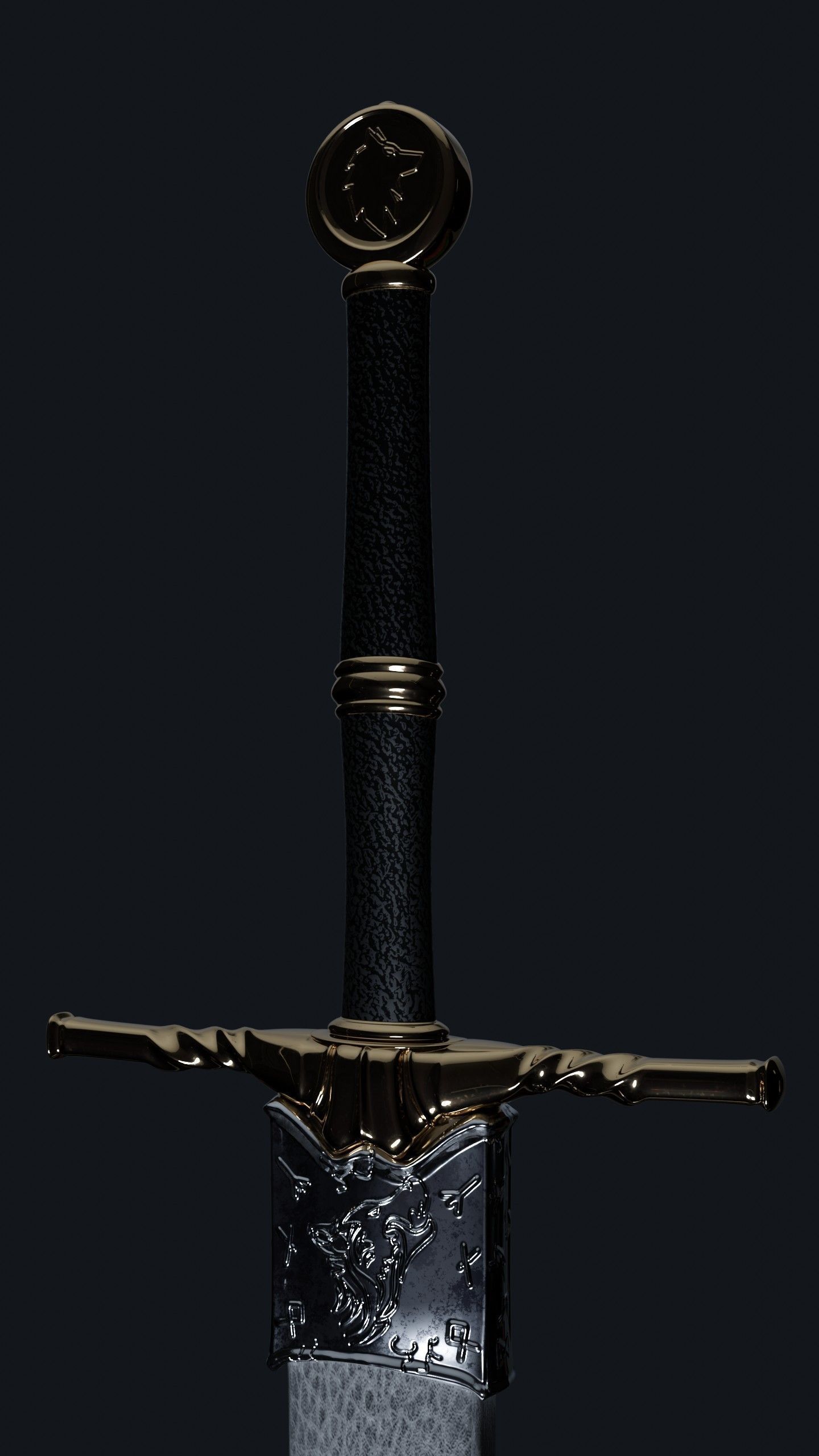 Bastard Sword with Sheath in the Witcher style 3D model | CGTrader