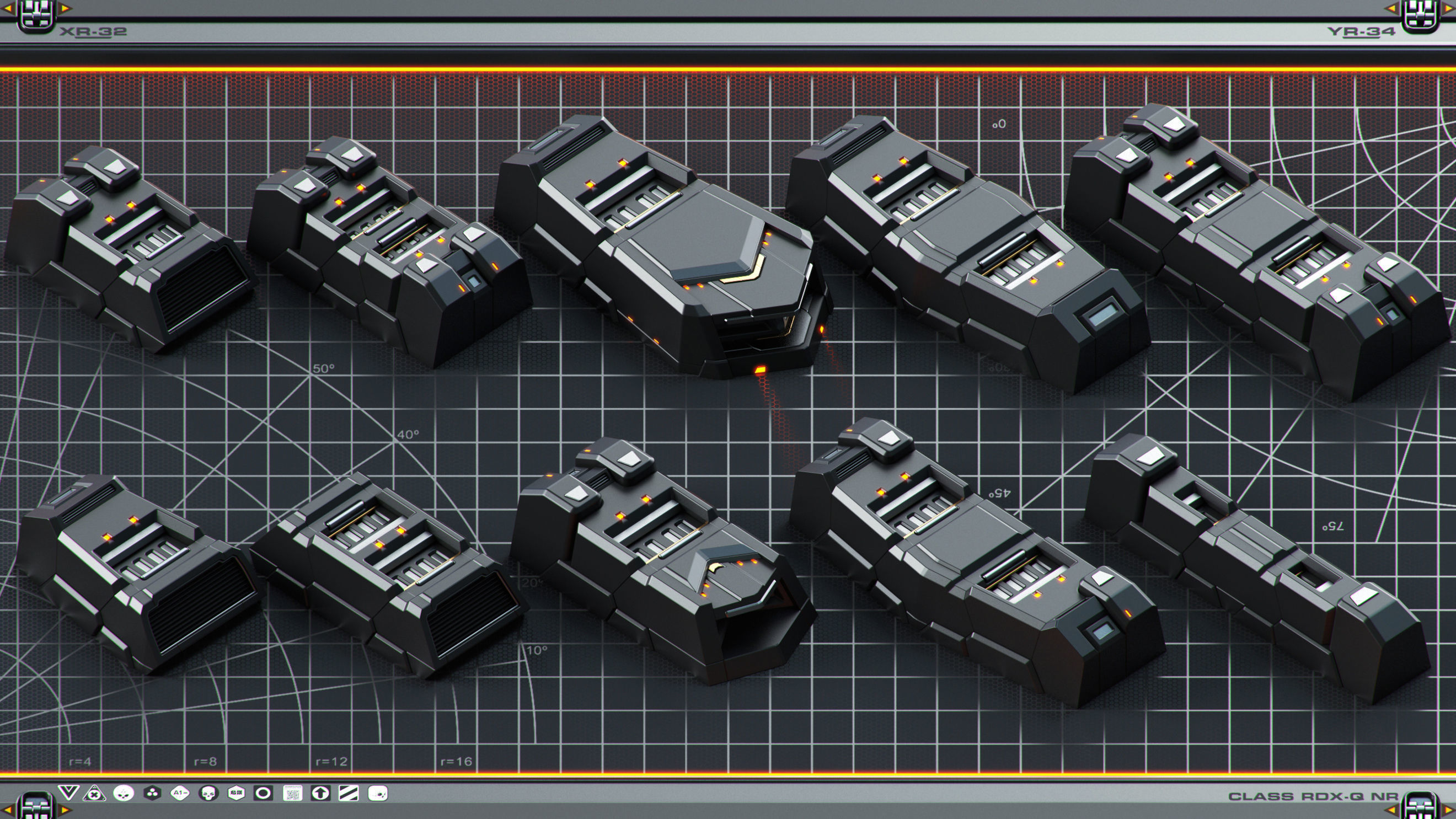 SPACESHIP Sci-Fi Hard Surface KITBASH 350 DETAILS 3D model | CGTrader