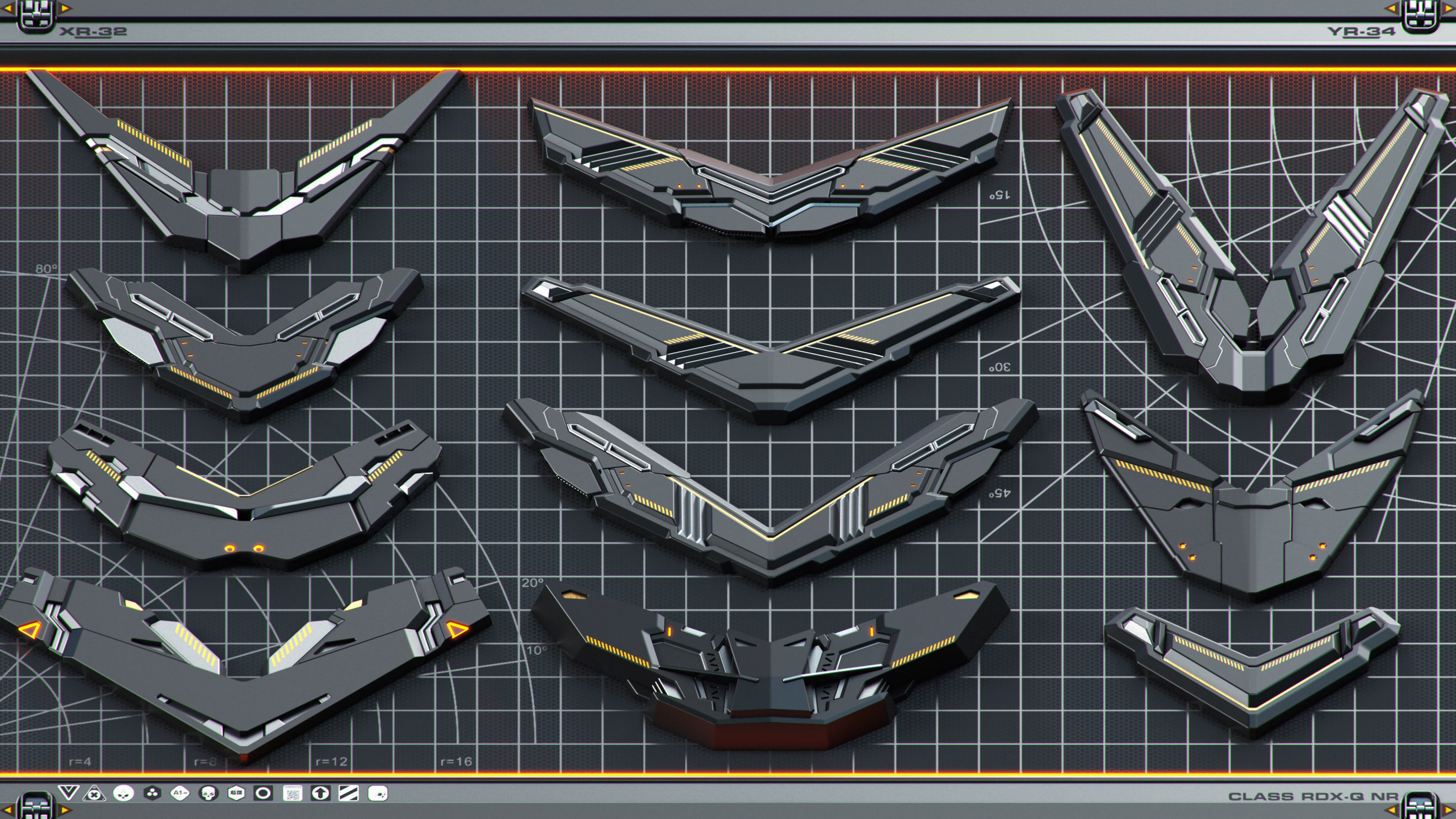 SPACESHIP Sci-Fi Hard Surface KITBASH 350 DETAILS 3D model | CGTrader