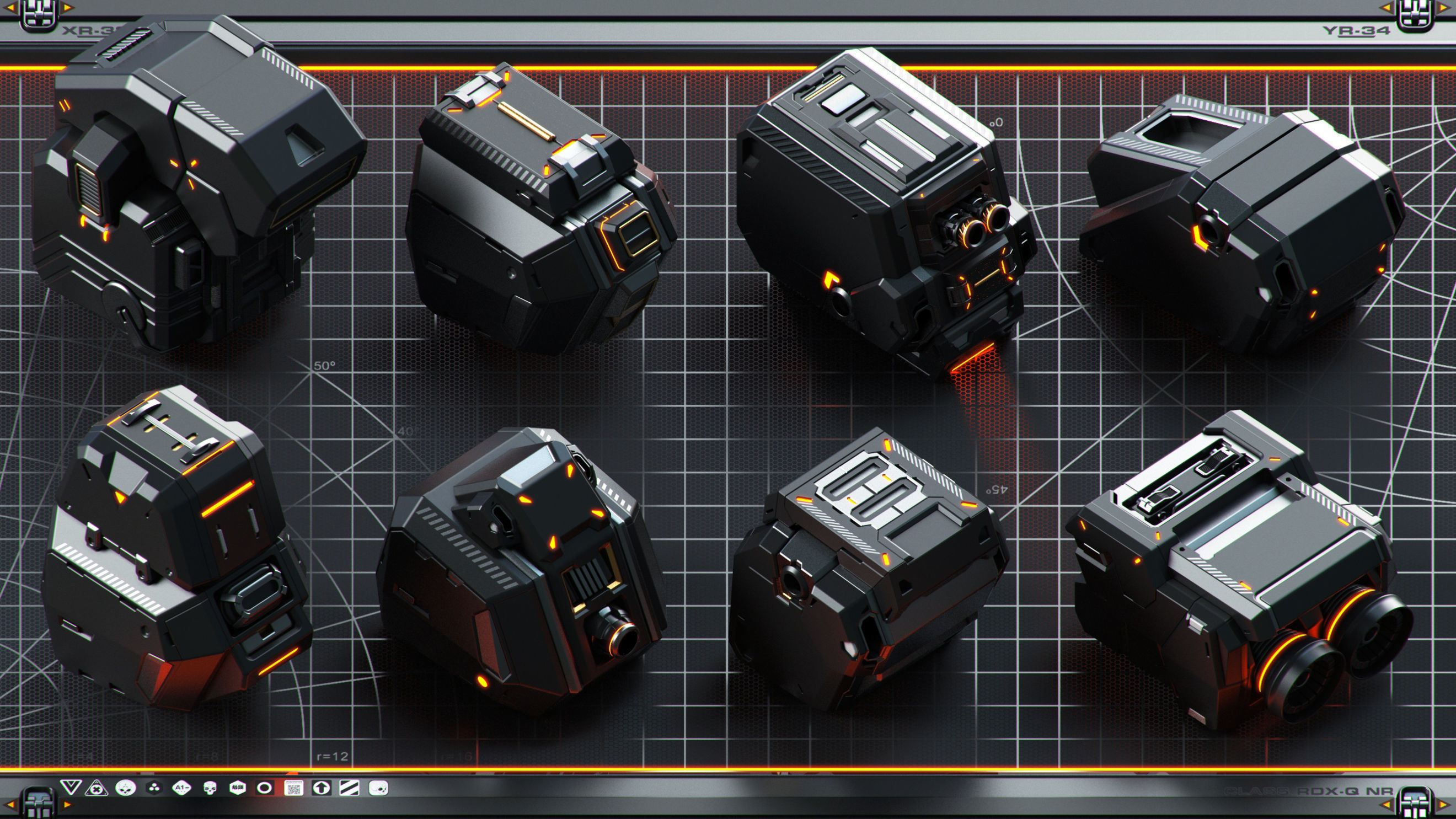 SPACESHIP Sci-Fi Hard Surface KITBASH 350 DETAILS 3D model | CGTrader