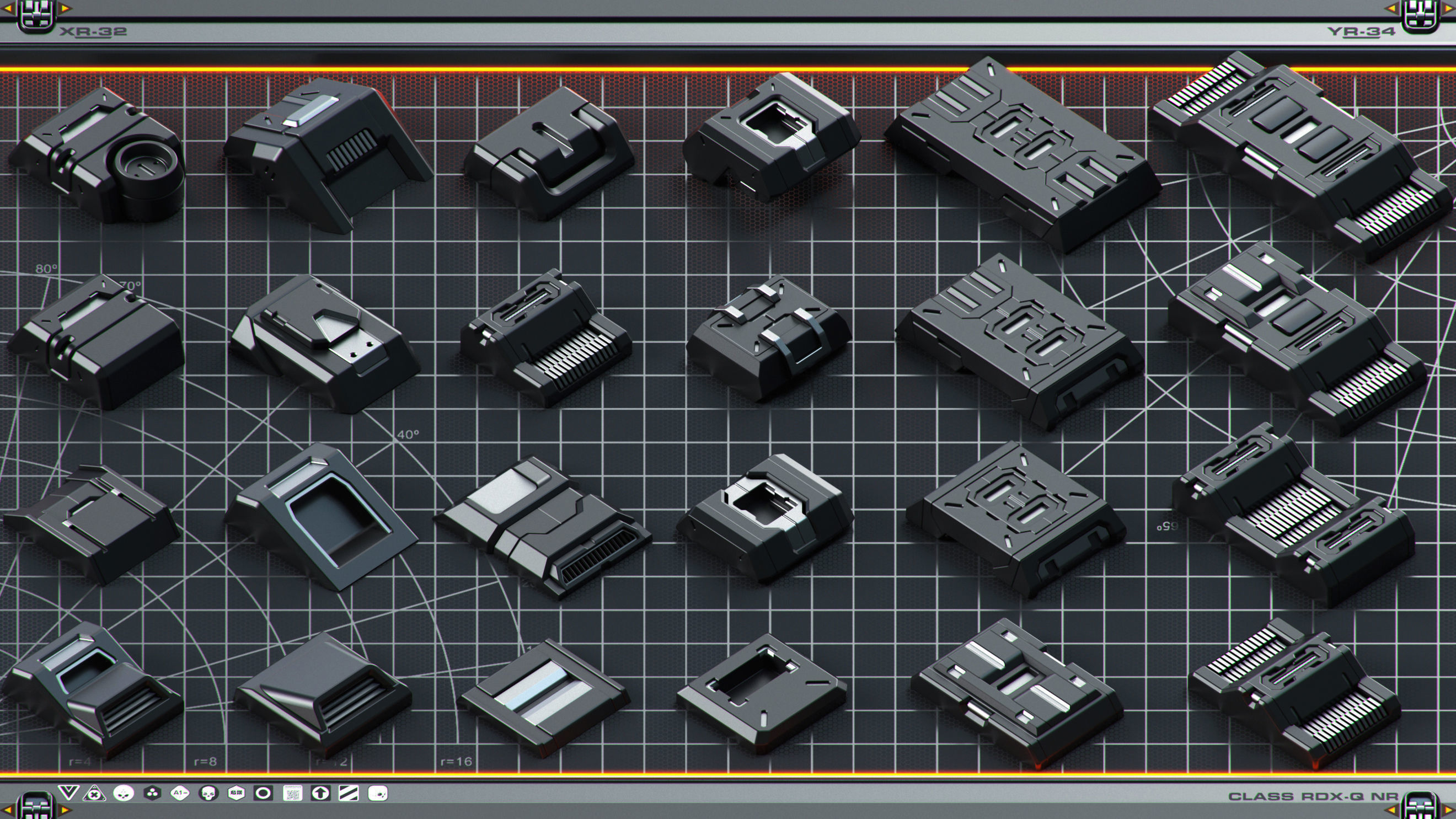 SPACESHIP Sci-Fi Hard Surface KITBASH 350 DETAILS 3D model | CGTrader