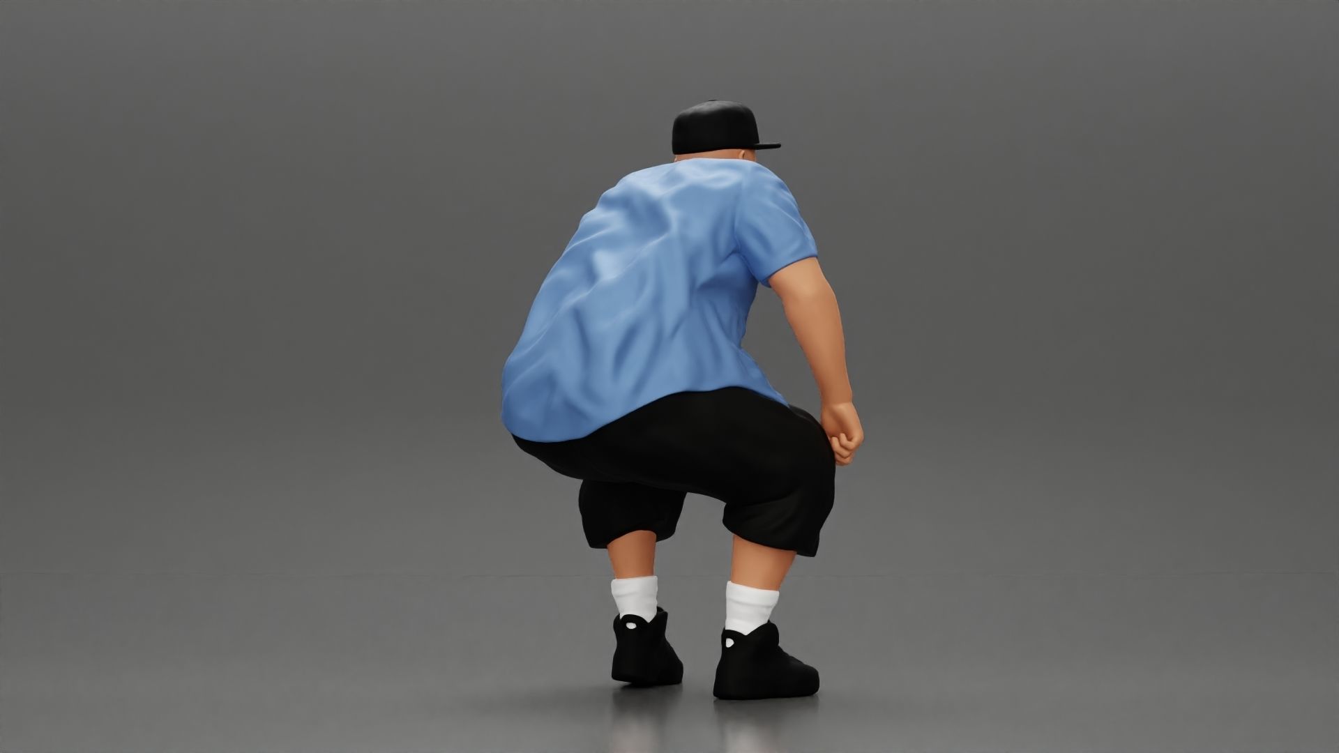 Fat Gangster in cap sitting and thinking 3D model 3D printable | CGTrader