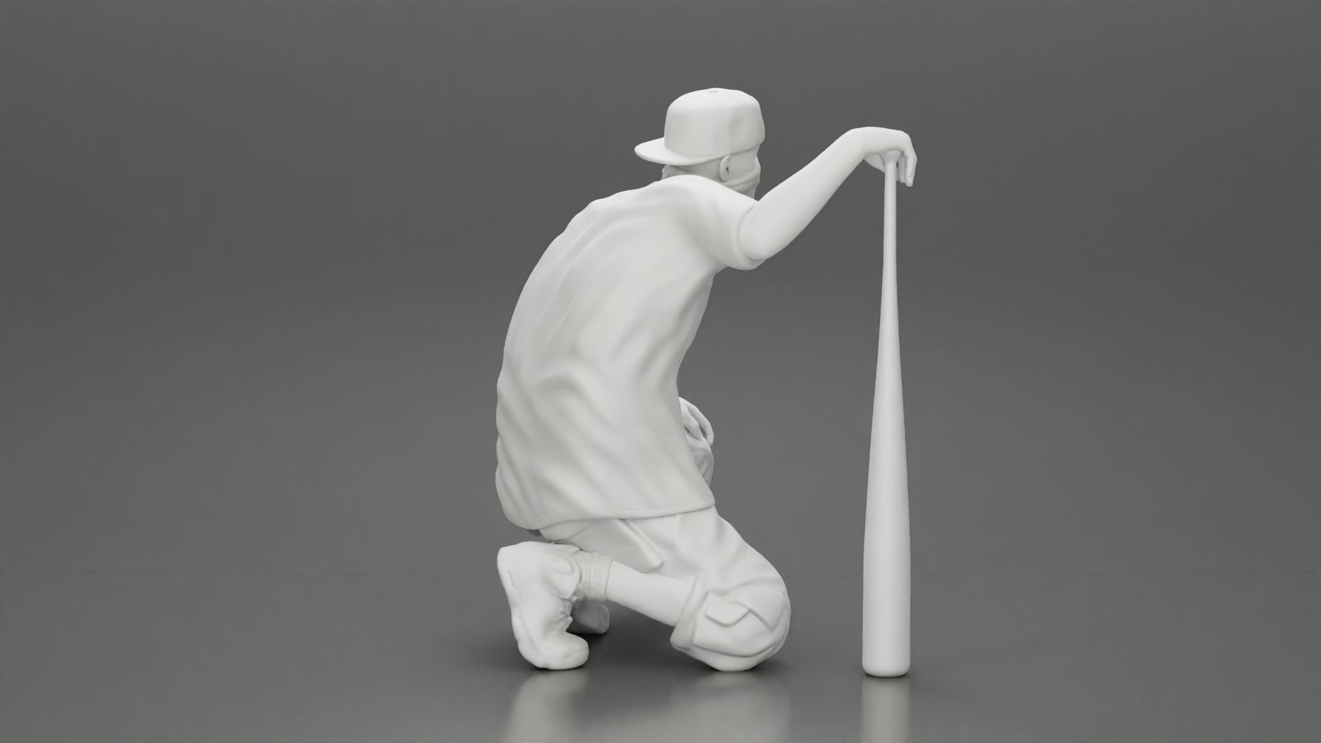 gangster homie in mask sitting holding a baseball bat 3D model 3D ...