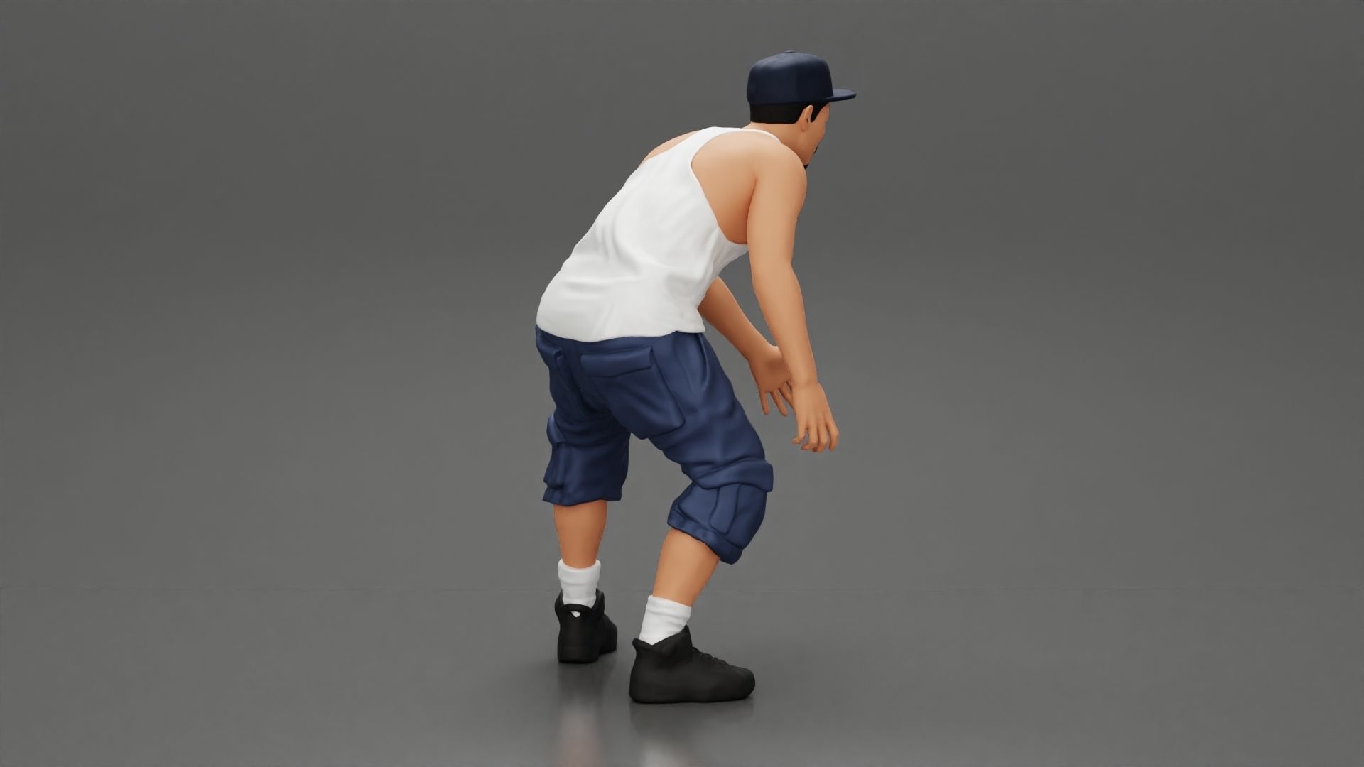 gangster homie in cap short with his pitbull dog on the street 3D model ...