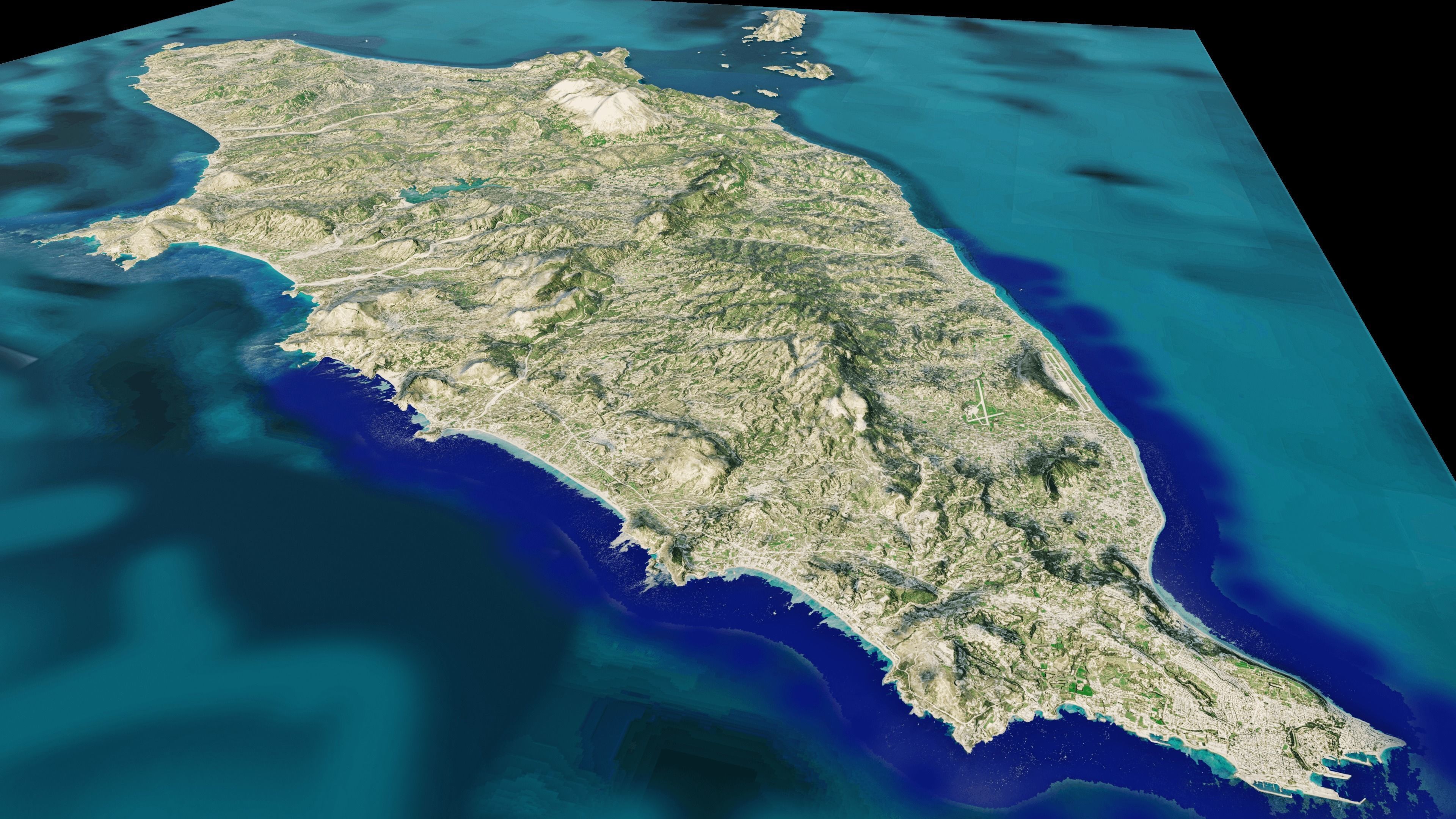 Rhodes Island full 3d model terrain 3D model | CGTrader