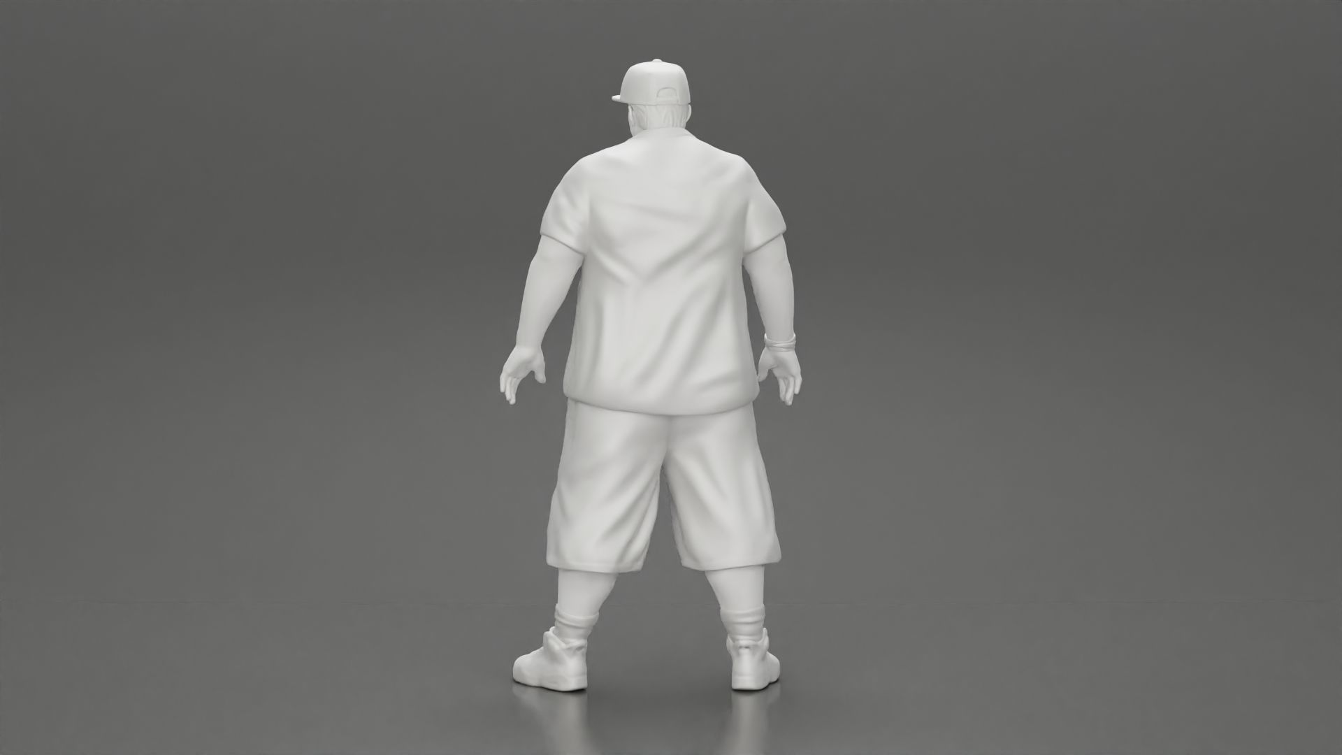 Big strong gangster homie in cap and short standing 3D model 3D ...