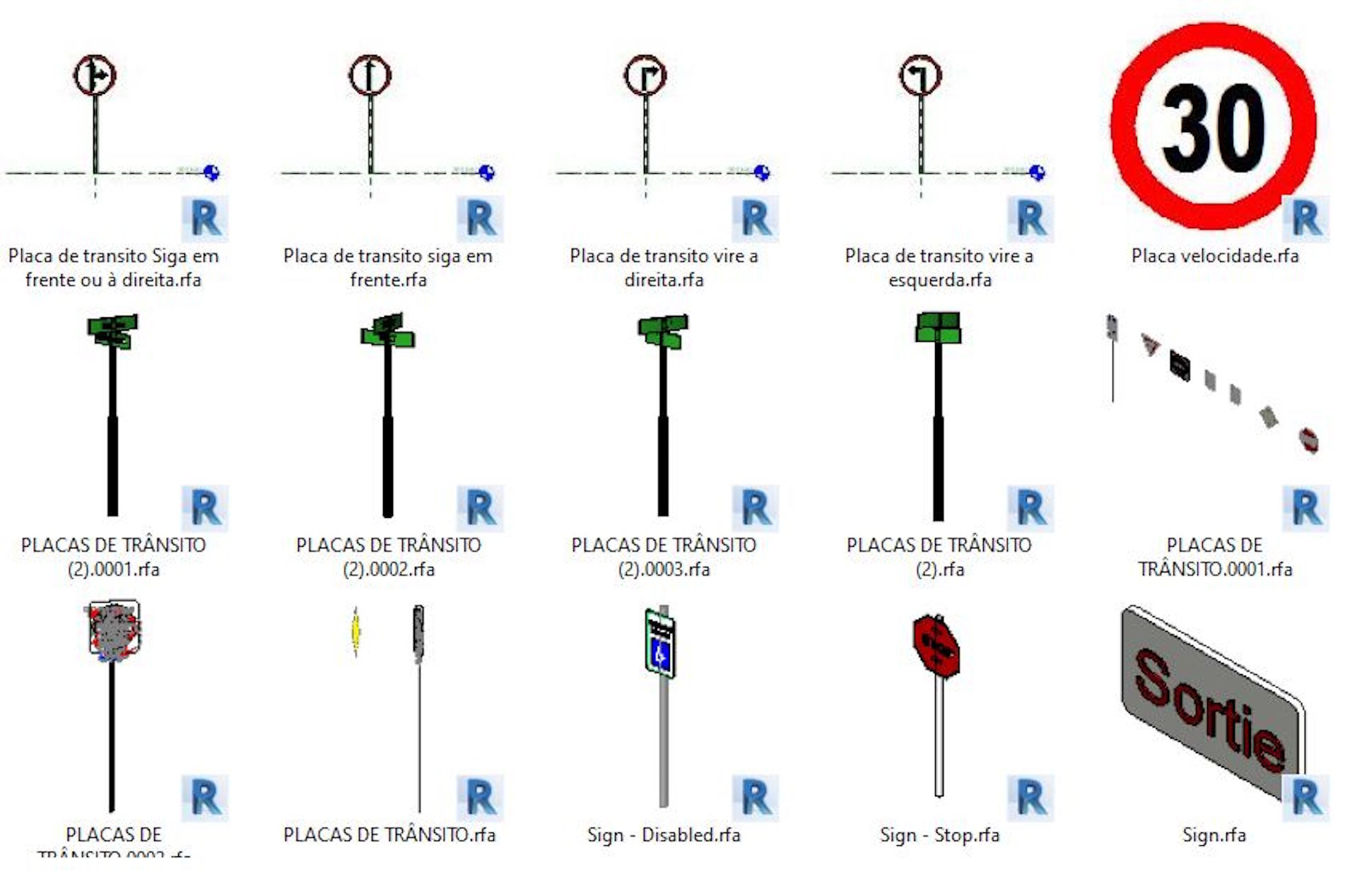 3D model Road Signs Family Revit collection VR / AR / low-poly | CGTrader