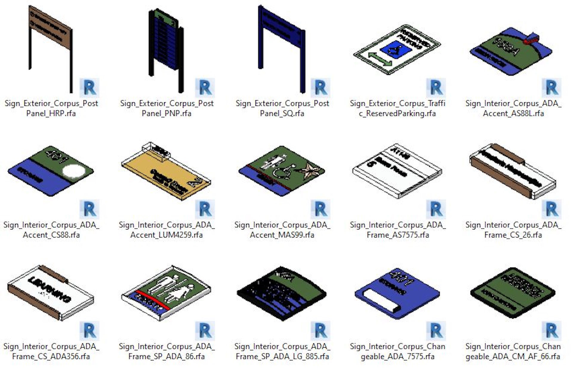 3D model Road Signs Family Revit collection VR / AR / low-poly | CGTrader