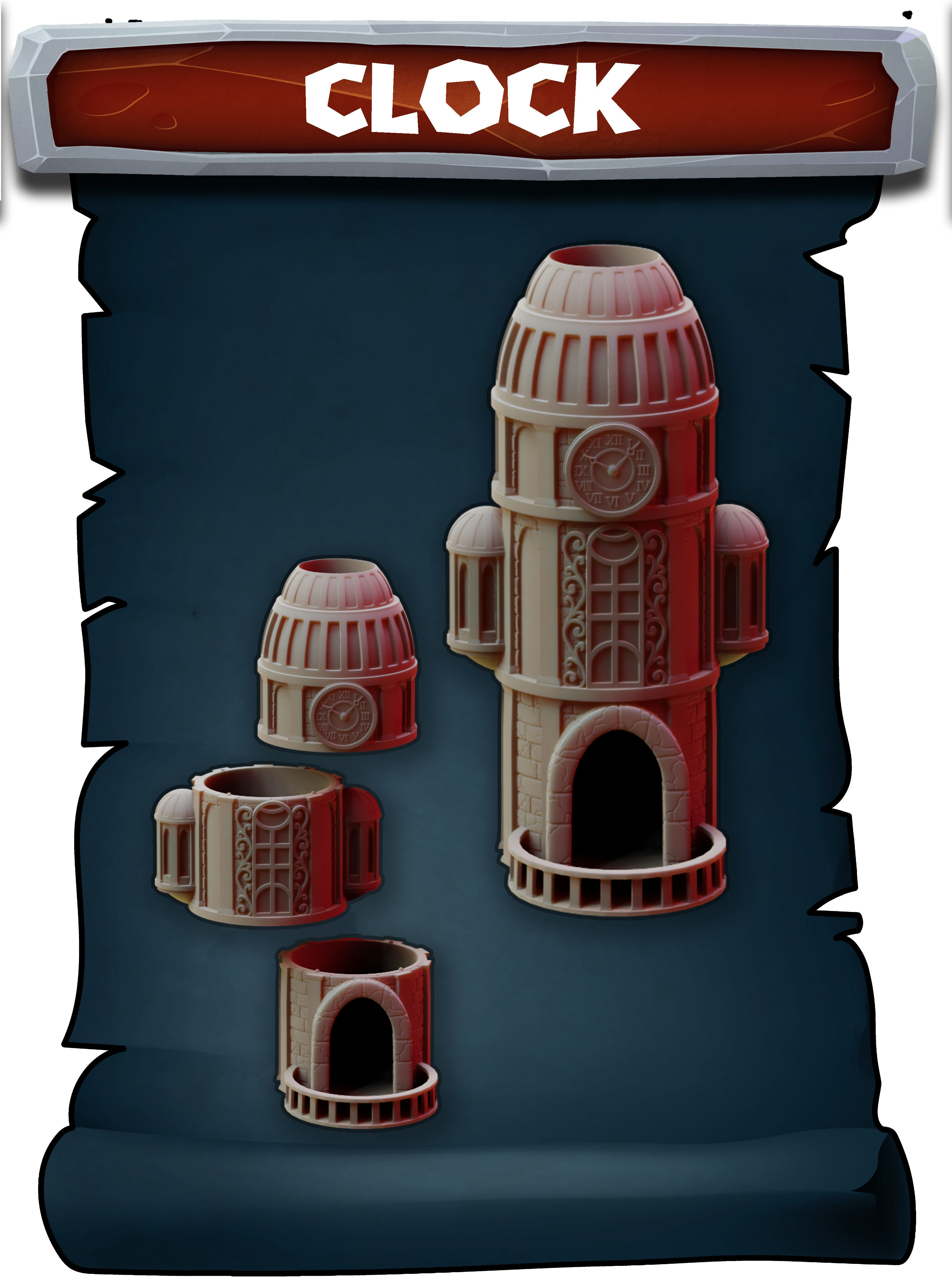 Clock tower 3D model 3D printable | CGTrader