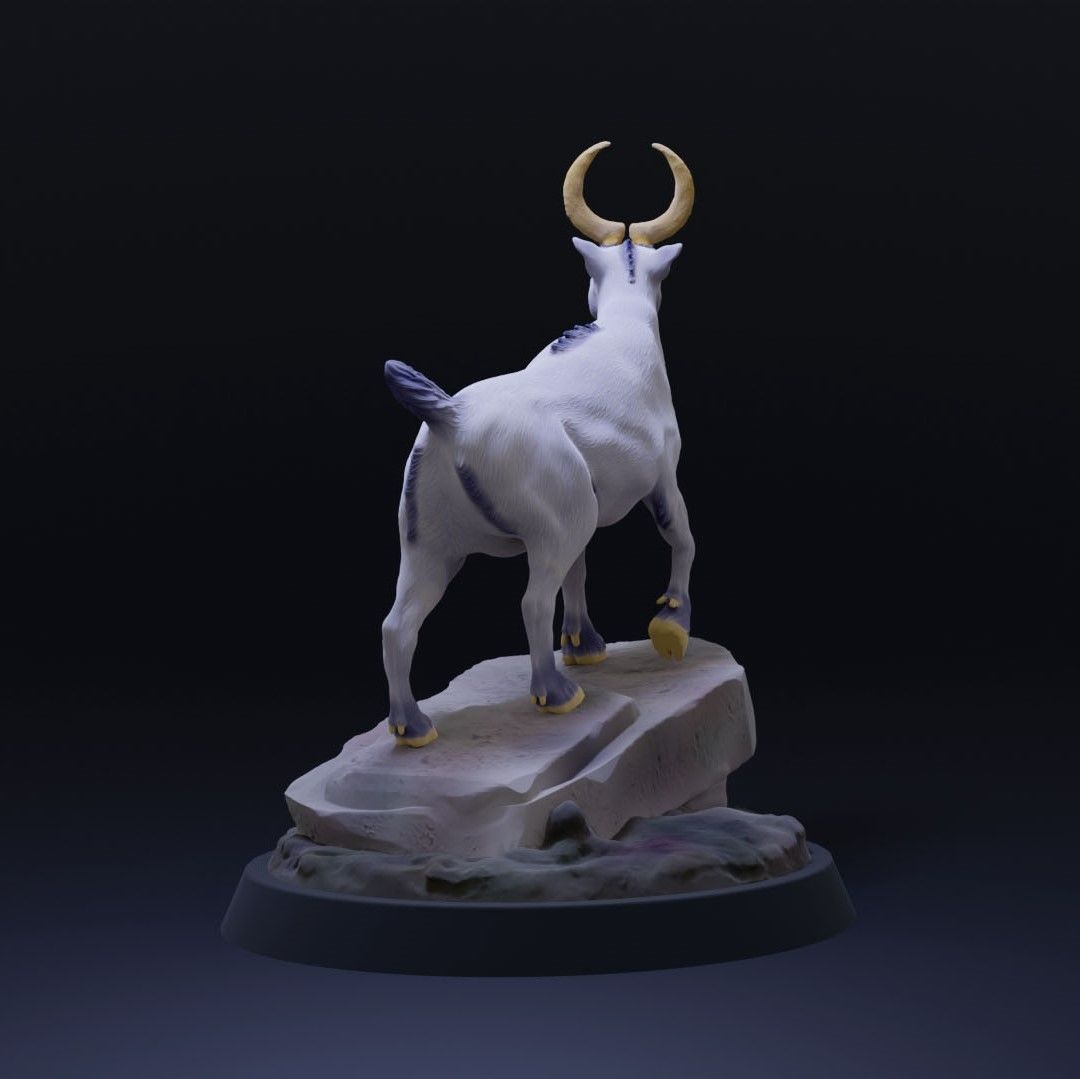 MOONHORN IBEX FANTASY CREATURE 32MM SCALE PRE-SUPPORTED 3D model 3D ...