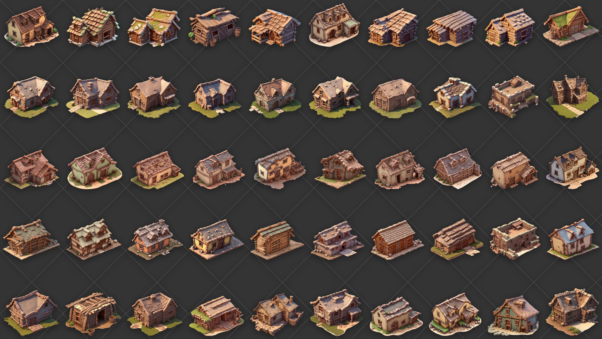 100 Fantasy Village Hut Home House Building Game Asset Texture | CGTrader