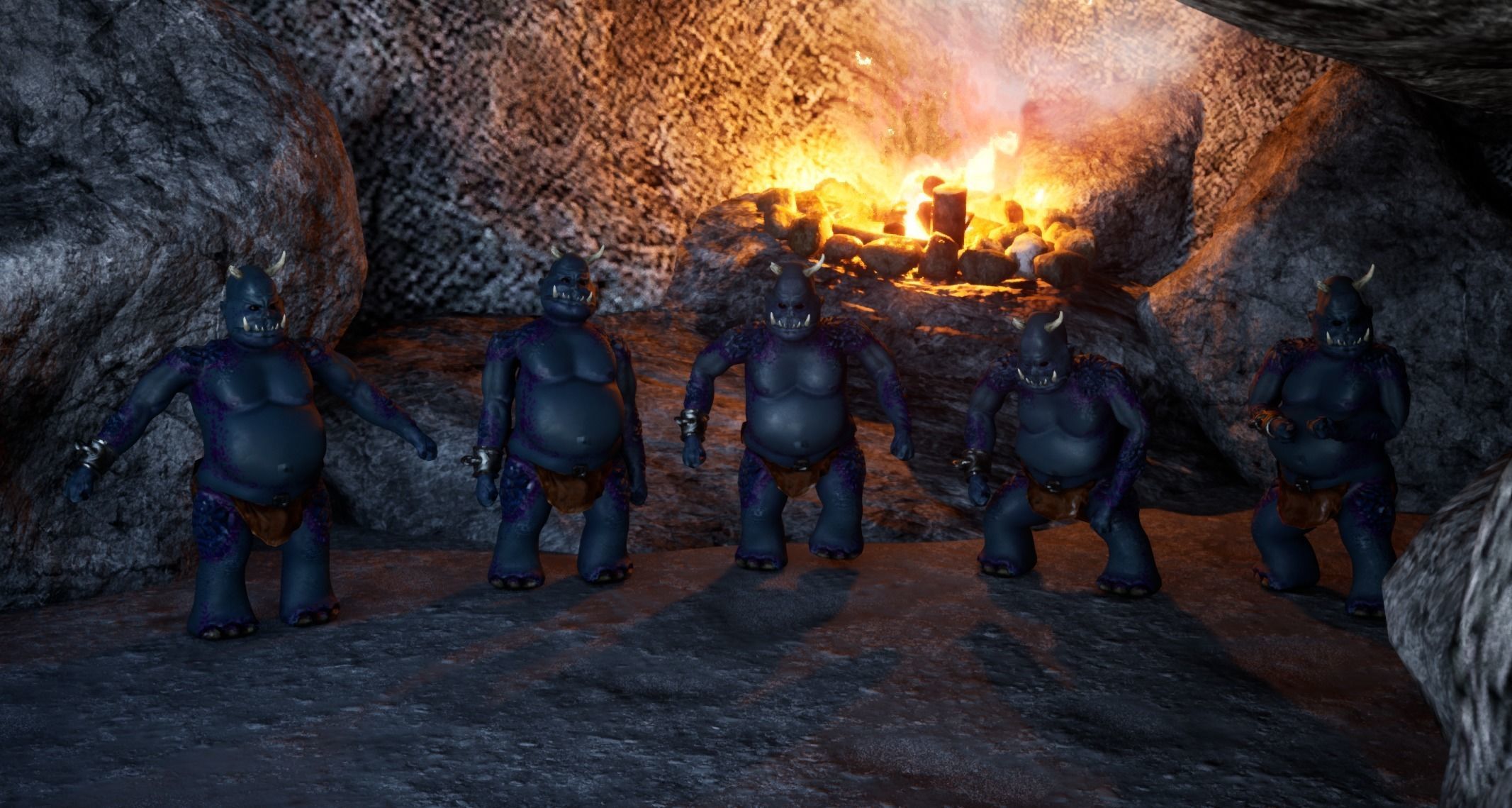 3D model Low Poly Ogre PBR 3D model Rigged and Animated VR / AR / low ...