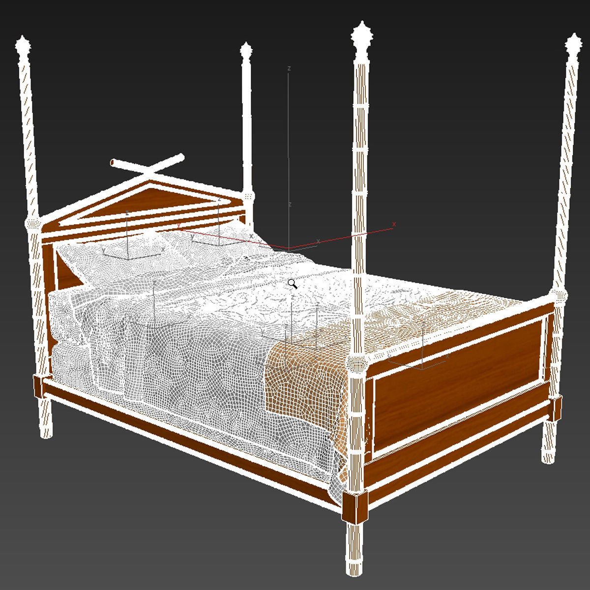 Louis J Solomon Bamboo style Bed 3D model | CGTrader