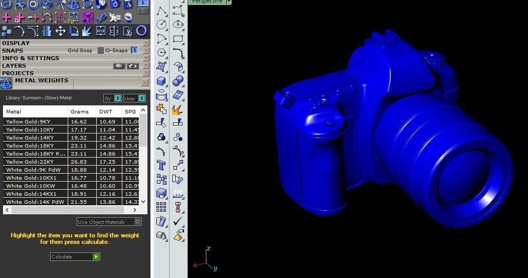 camera gold 3D model 3D printable | CGTrader
