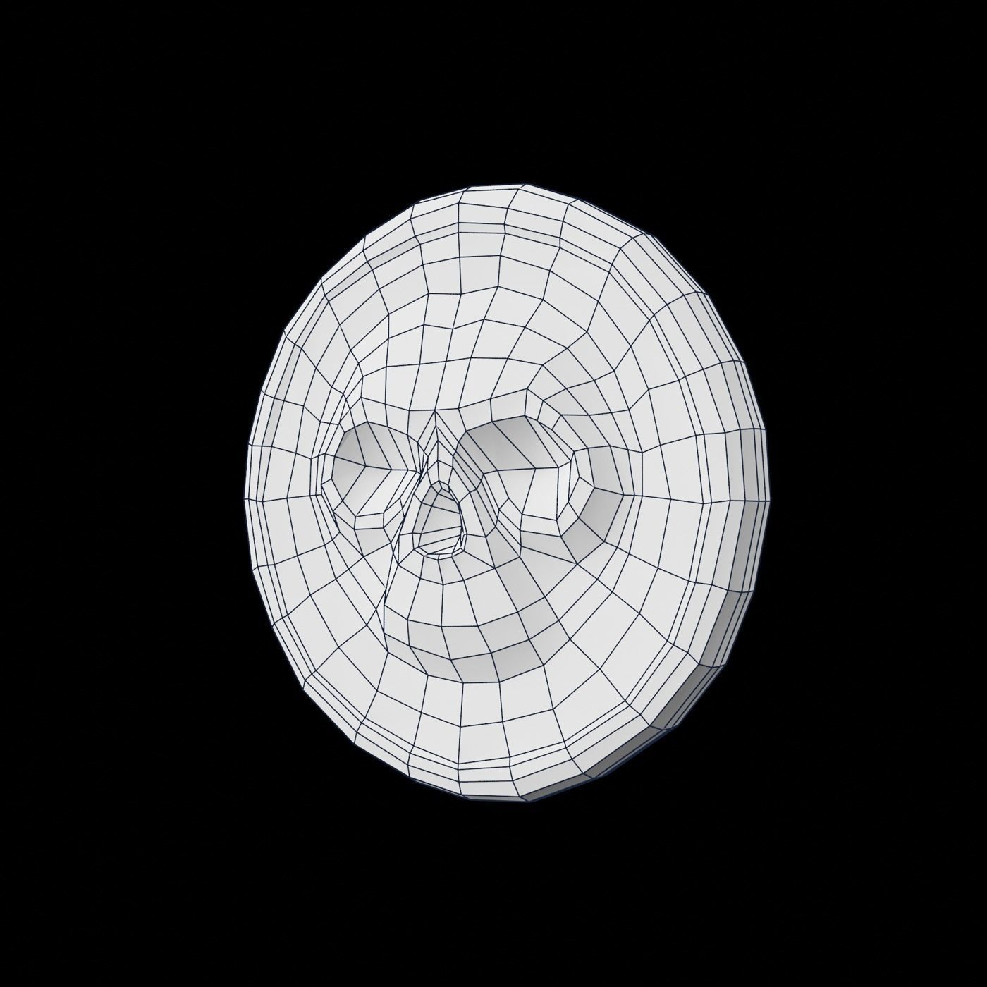 3D model Low Poly Golden Coin With Skull VR / AR / low-poly | CGTrader