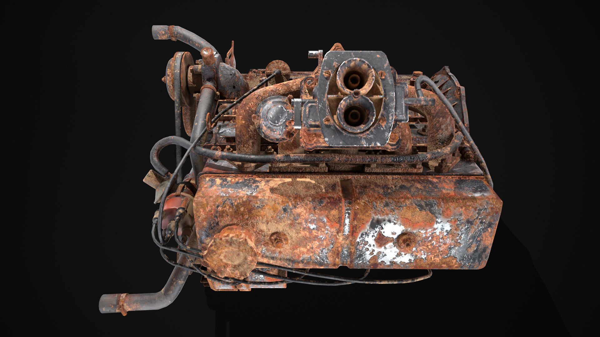 3D model Old car engine block rusted VR / AR / low-poly | CGTrader