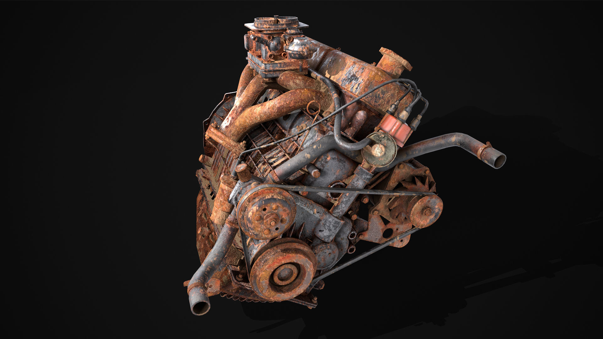 3D model Old car engine block rusted VR / AR / low-poly | CGTrader