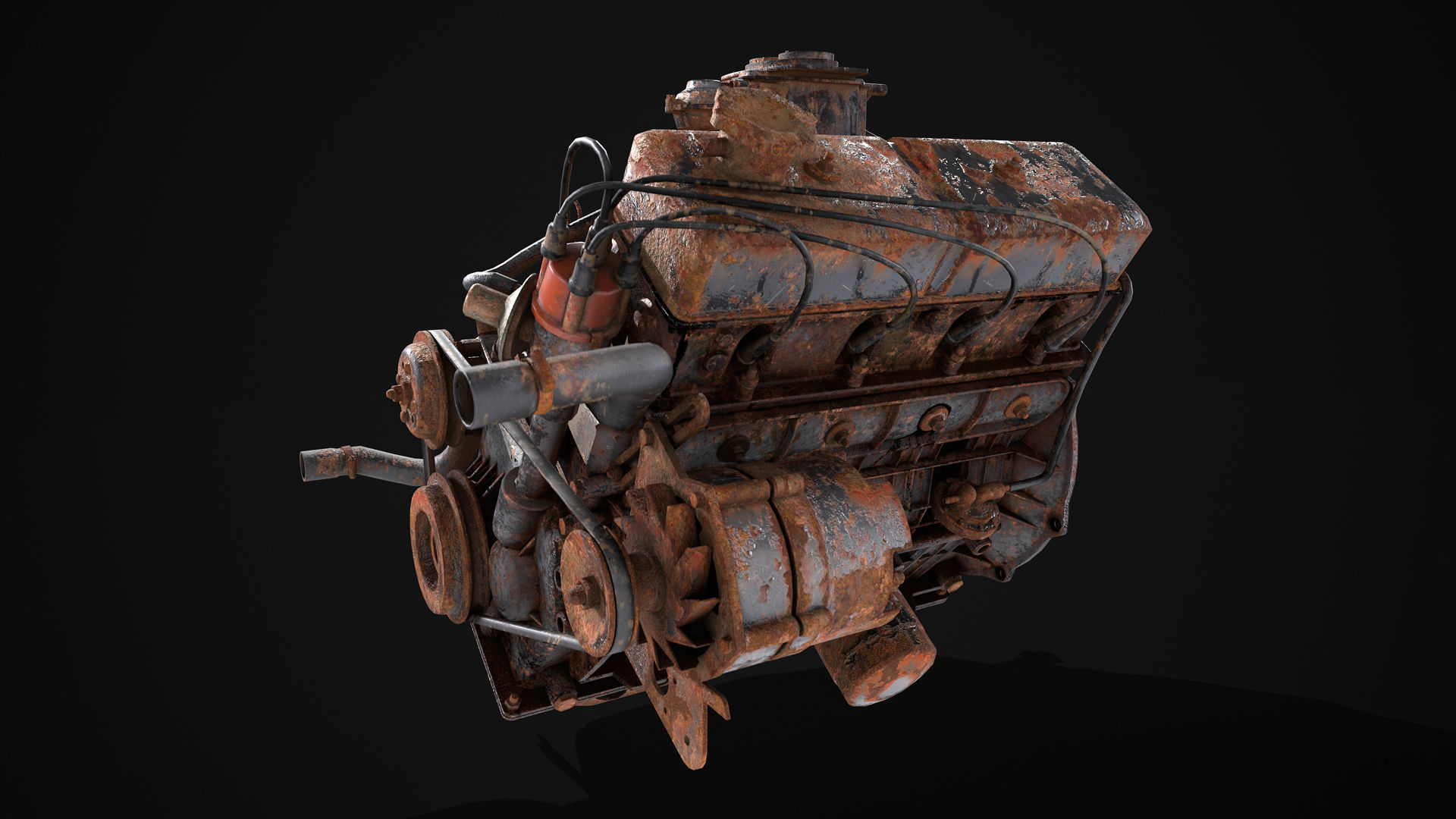 3D model Old car engine block rusted VR / AR / low-poly | CGTrader