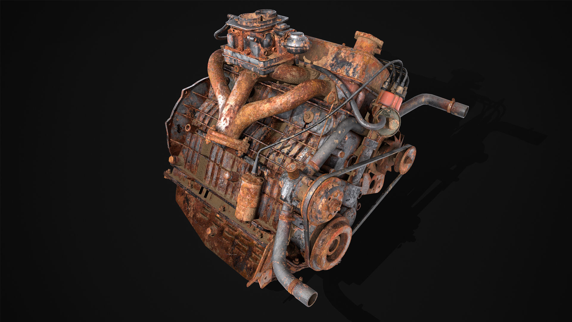 3D model Old car engine block rusted VR / AR / low-poly | CGTrader