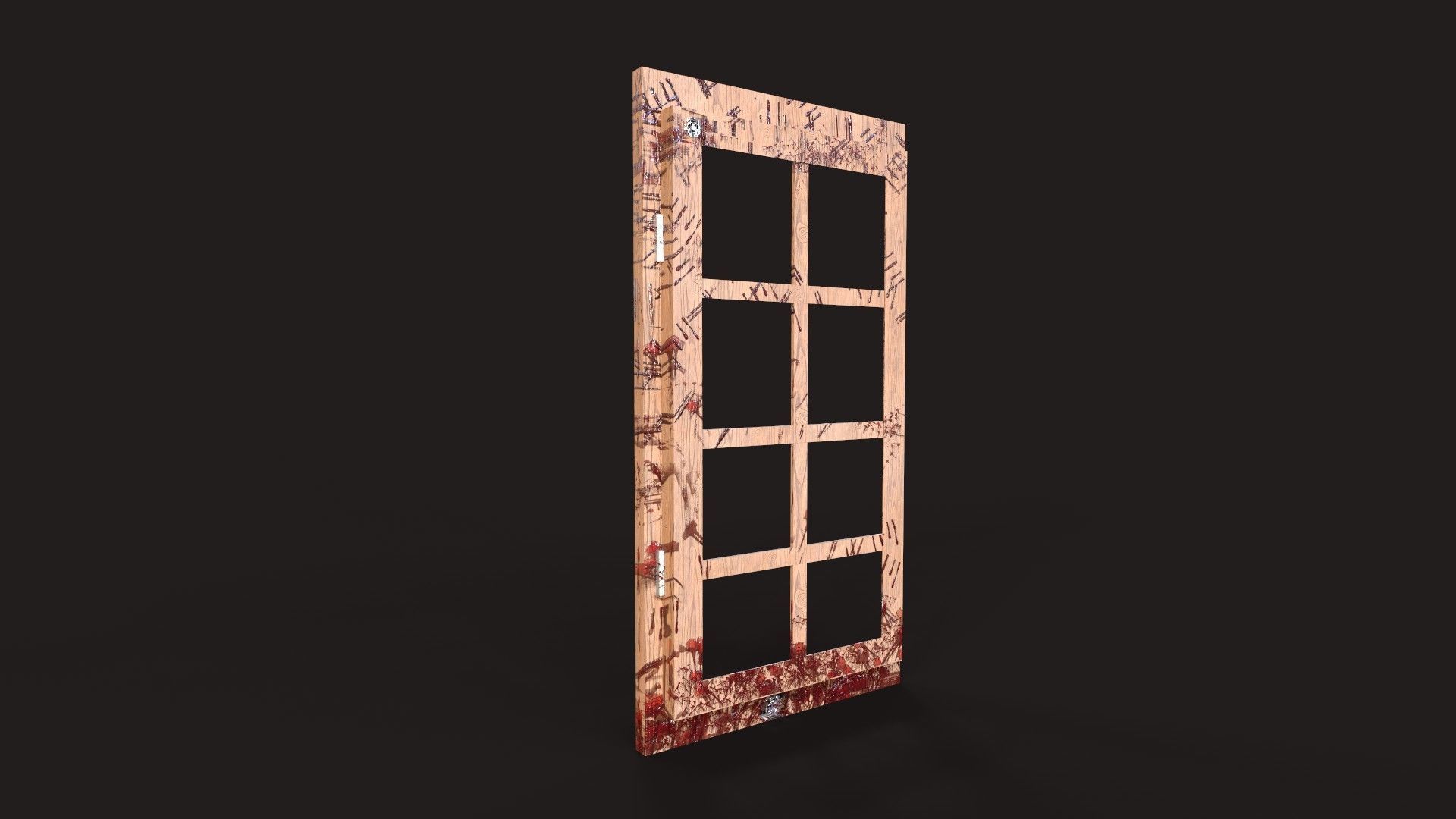 3D model Realistic Blood-Stained Gunshot Window 3D Model for Games VR ...