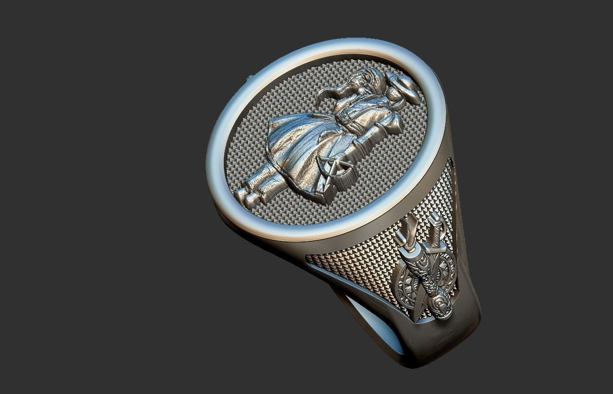 Orixa Oxossi Ring 3D model 3D printable | CGTrader