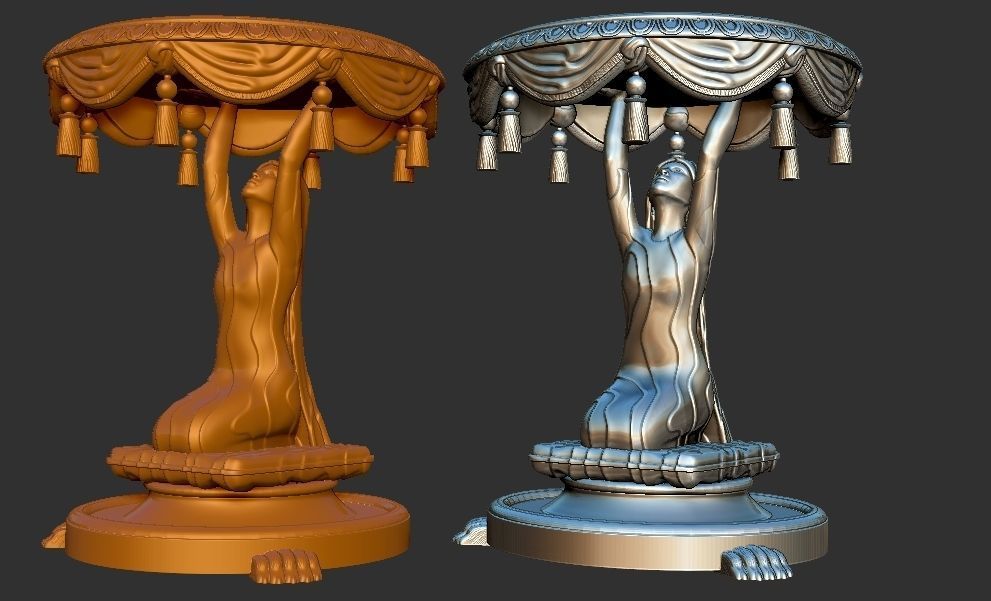 woman carrying table sculpture 3d printable model 3D model 3D printable ...