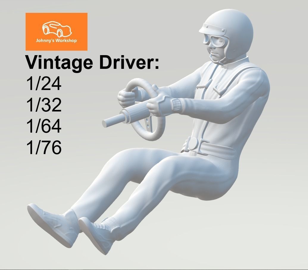 Vintage Driver Racer 3D print free 3D model 3D printable | CGTrader