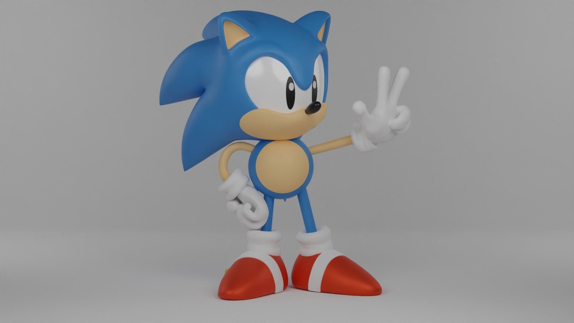 Classic Sonic 3D model rigged | CGTrader
