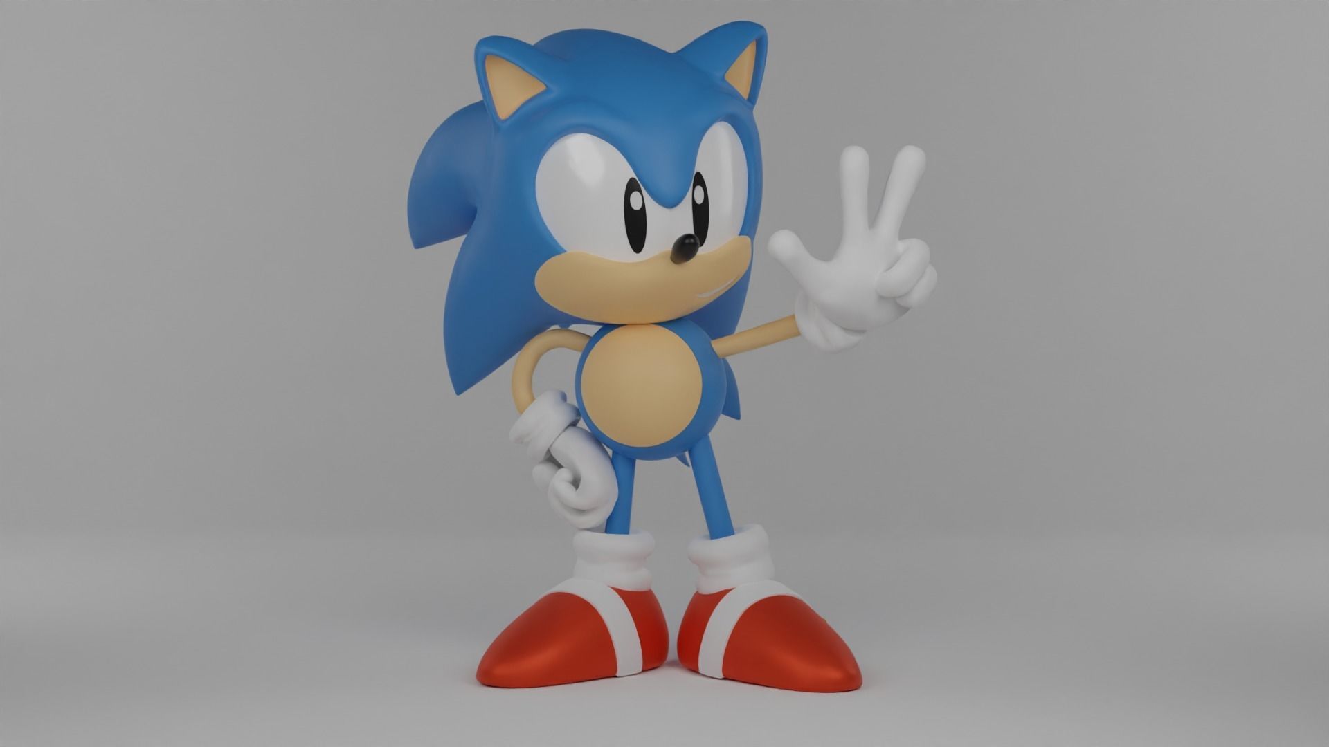 Classic Sonic 3D model rigged | CGTrader