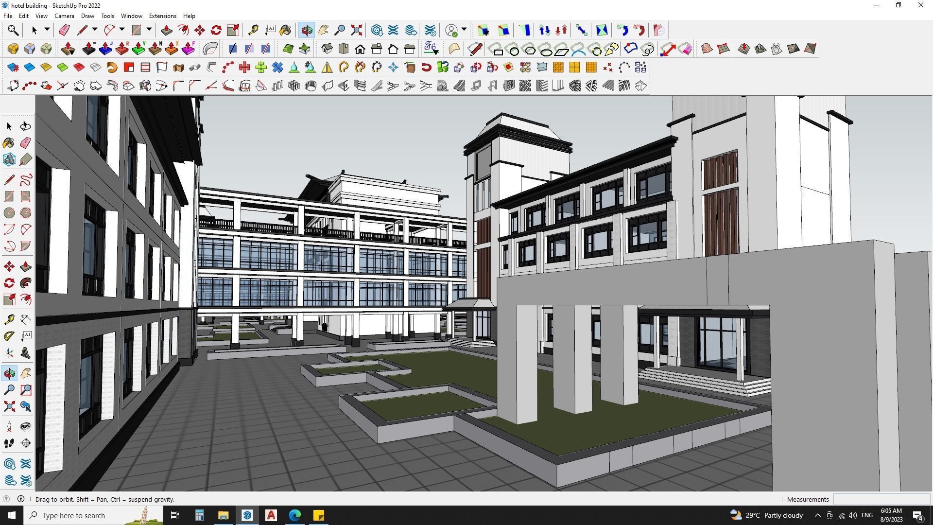 Hotel Apartment building 3d sketchup pro 3D model | CGTrader