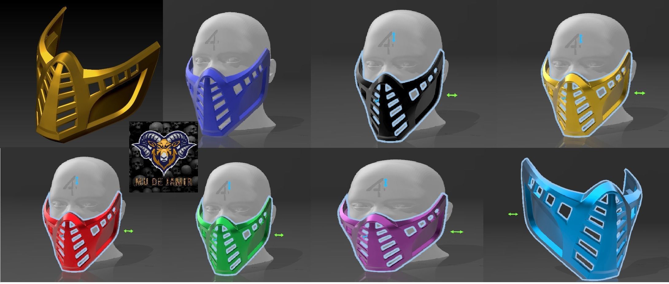 MORTAL KOMBAT CLASSIC MASK NINJAS 3D model 3D printable | CGTrader