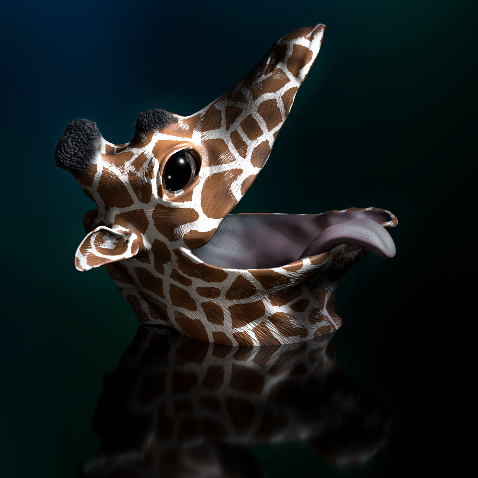 Giraffe with Tongue STL 3D Print Model 3D model 3D printable | CGTrader