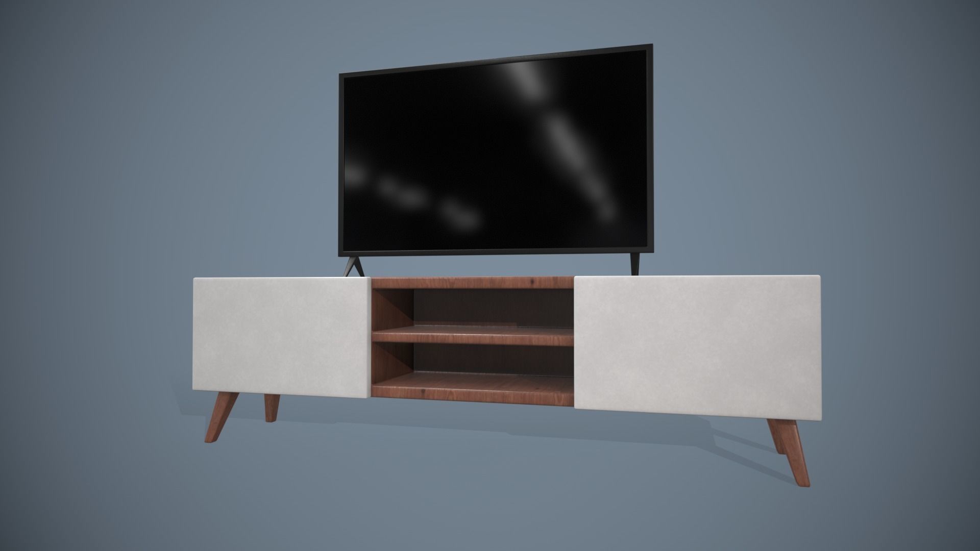 3D model TV and Cabinet Low Poly VR / AR / low-poly | CGTrader