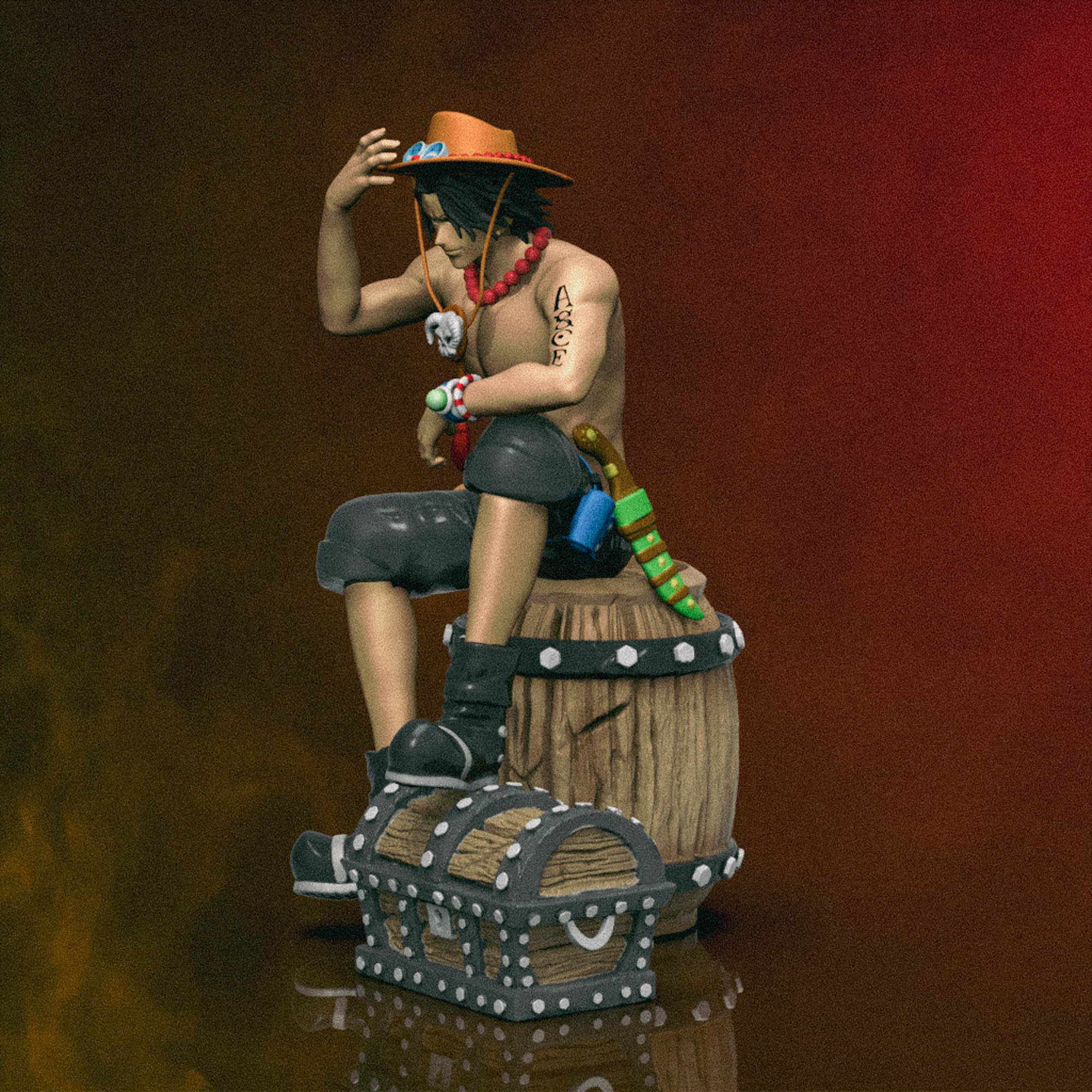 Portgas D Ace OnePiece 3D Printable 2 3D model 3D printable | CGTrader