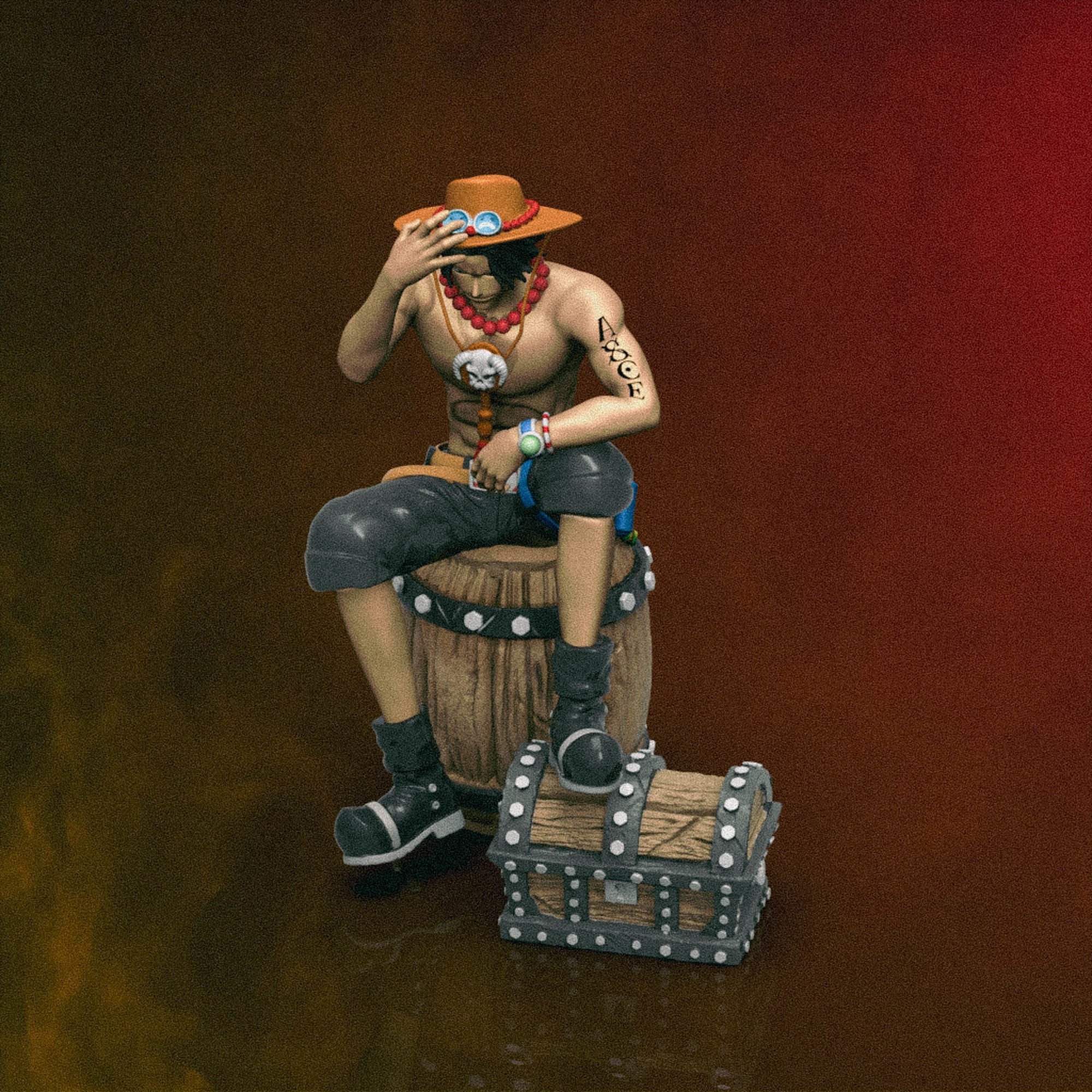 Portgas D Ace OnePiece 3D Printable 2 3D model 3D printable | CGTrader