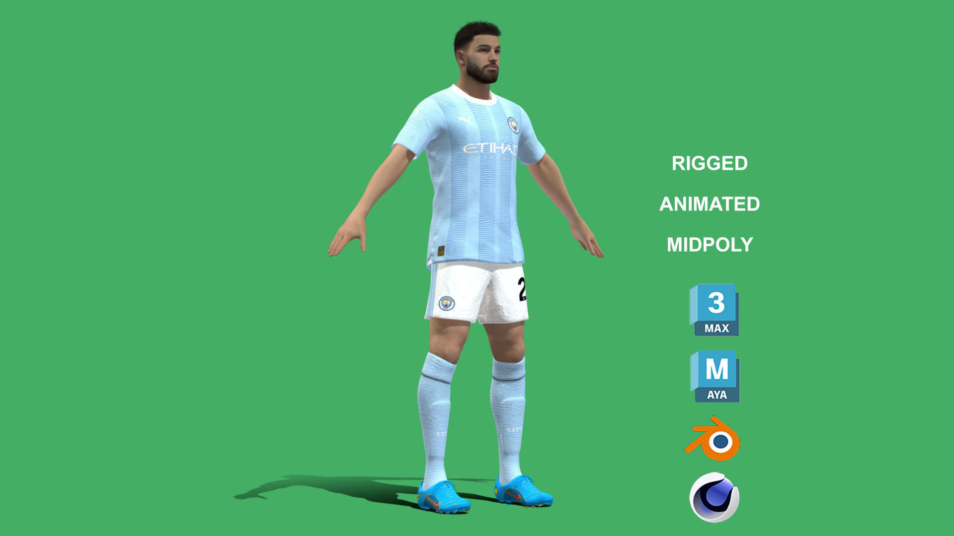 3D Rigged Josko Gvardiol Manchester City 2024 3D model animated rigged ...