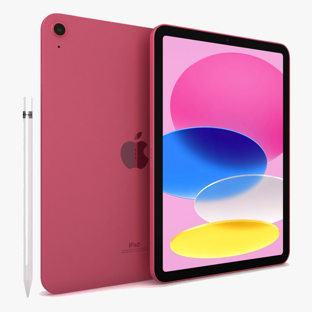 3D model Apple iPad 2022 Pink with Pencil VR / AR / low-poly | CGTrader