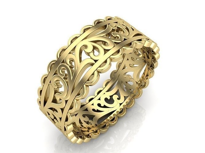 wedding ring patterns 3D model 3D printable | CGTrader