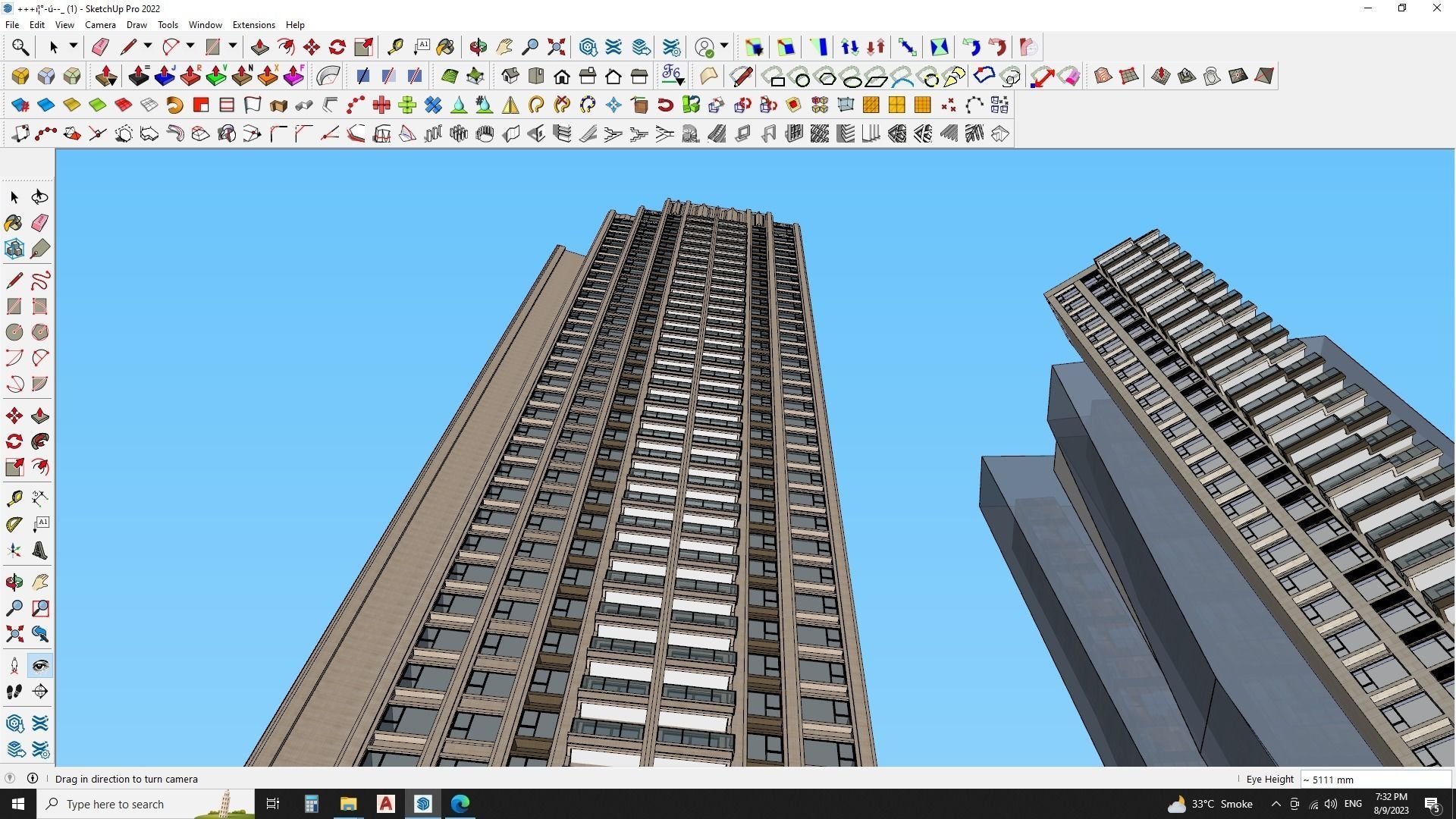 Apartment sketchup model with water fountain and swimming pool 3D model ...