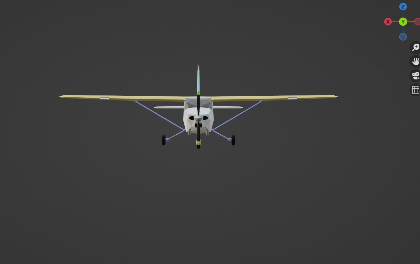 3D model Low poly Cessna 172 Skyhawk with interiors VR / AR / low-poly ...