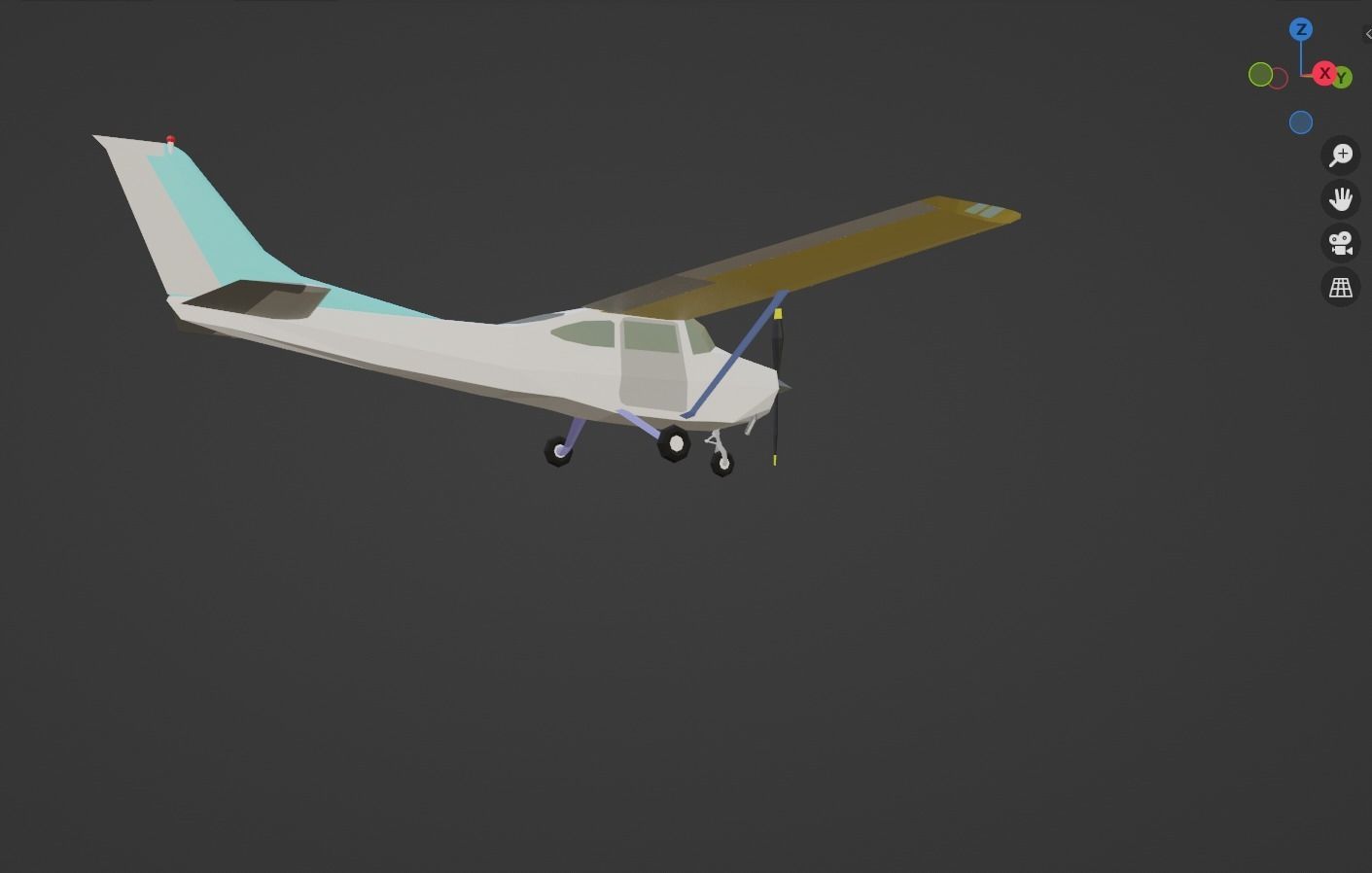 3D model Low poly Cessna 172 Skyhawk with interiors VR / AR / low-poly ...