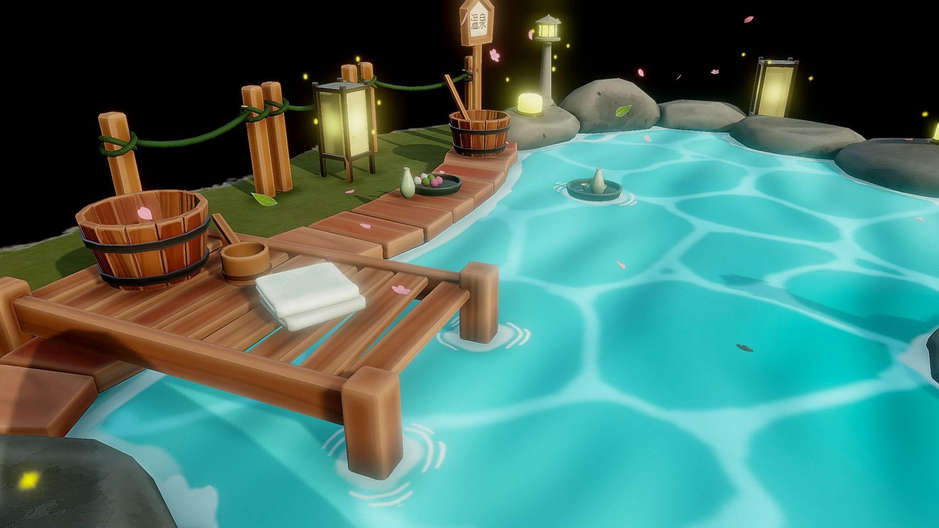 3D model Japanese Hot Spring VR / AR / low-poly | CGTrader