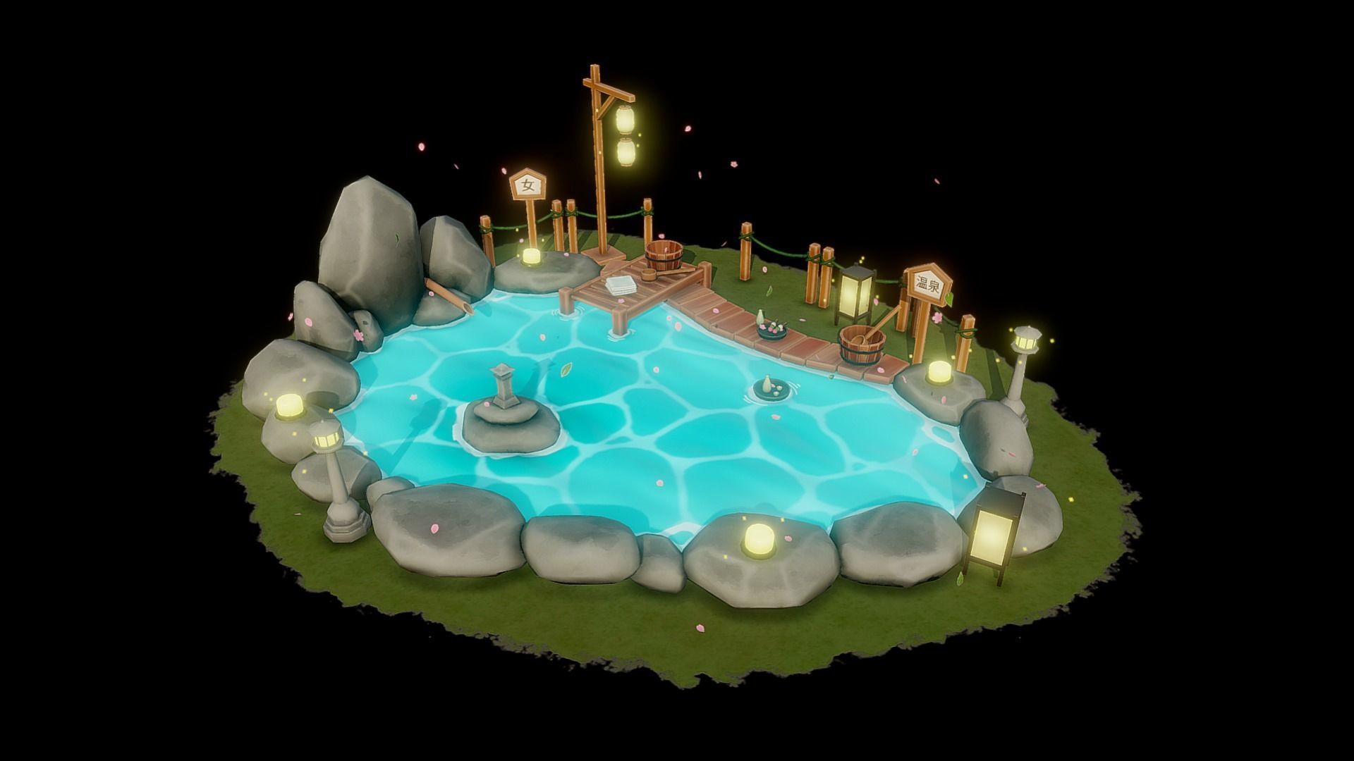 3D model Japanese Hot Spring VR / AR / low-poly | CGTrader