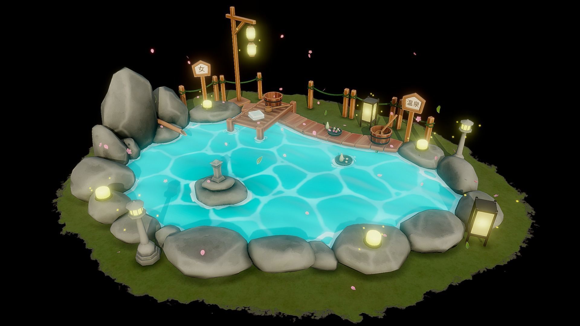 3D model Japanese Hot Spring VR / AR / low-poly | CGTrader