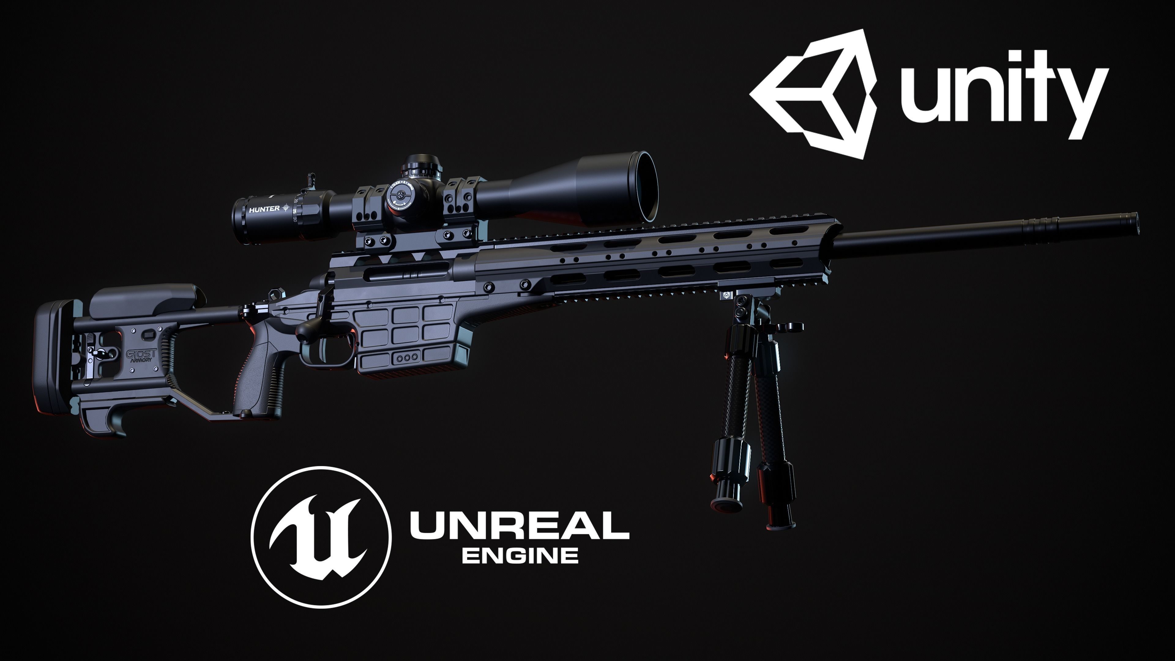 3D model Multi Caliber Sniper Rifle VR / AR / low-poly | CGTrader