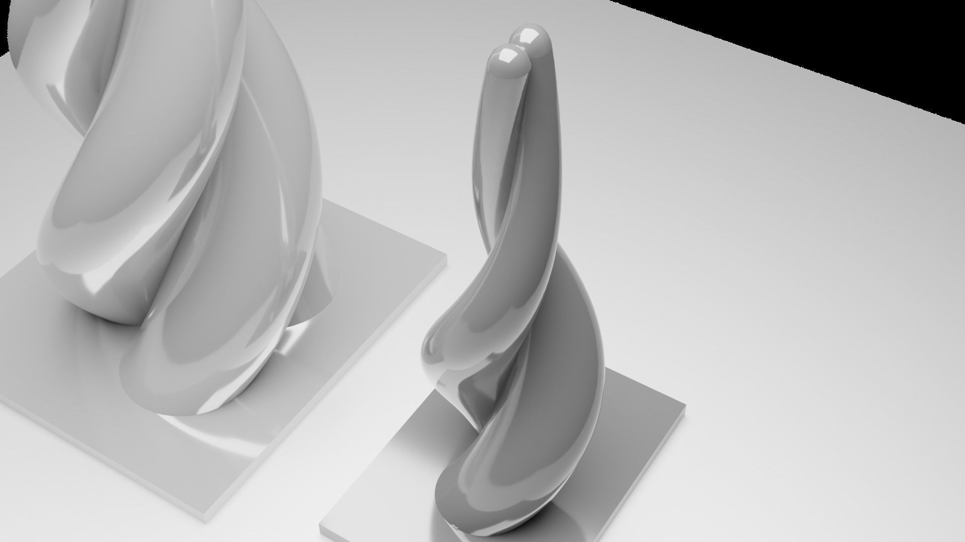Twisted Spiral three Sculptures 3D model 3D printable | CGTrader