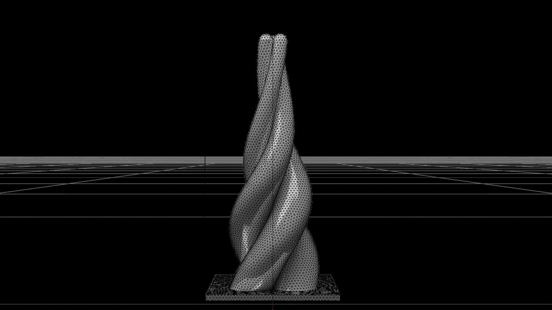 Twisted Spiral three Sculptures 3D model 3D printable | CGTrader