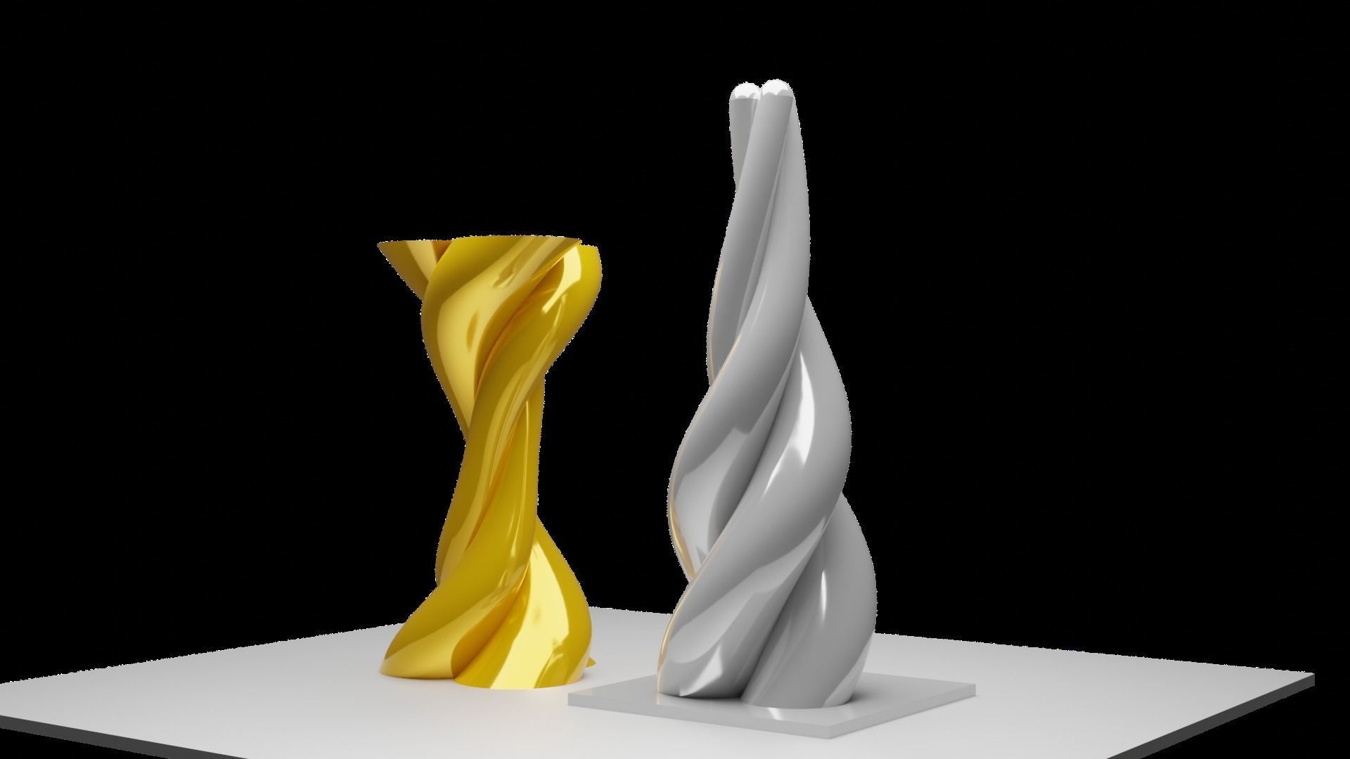 Twisted Spiral three Sculptures 3D model 3D printable | CGTrader